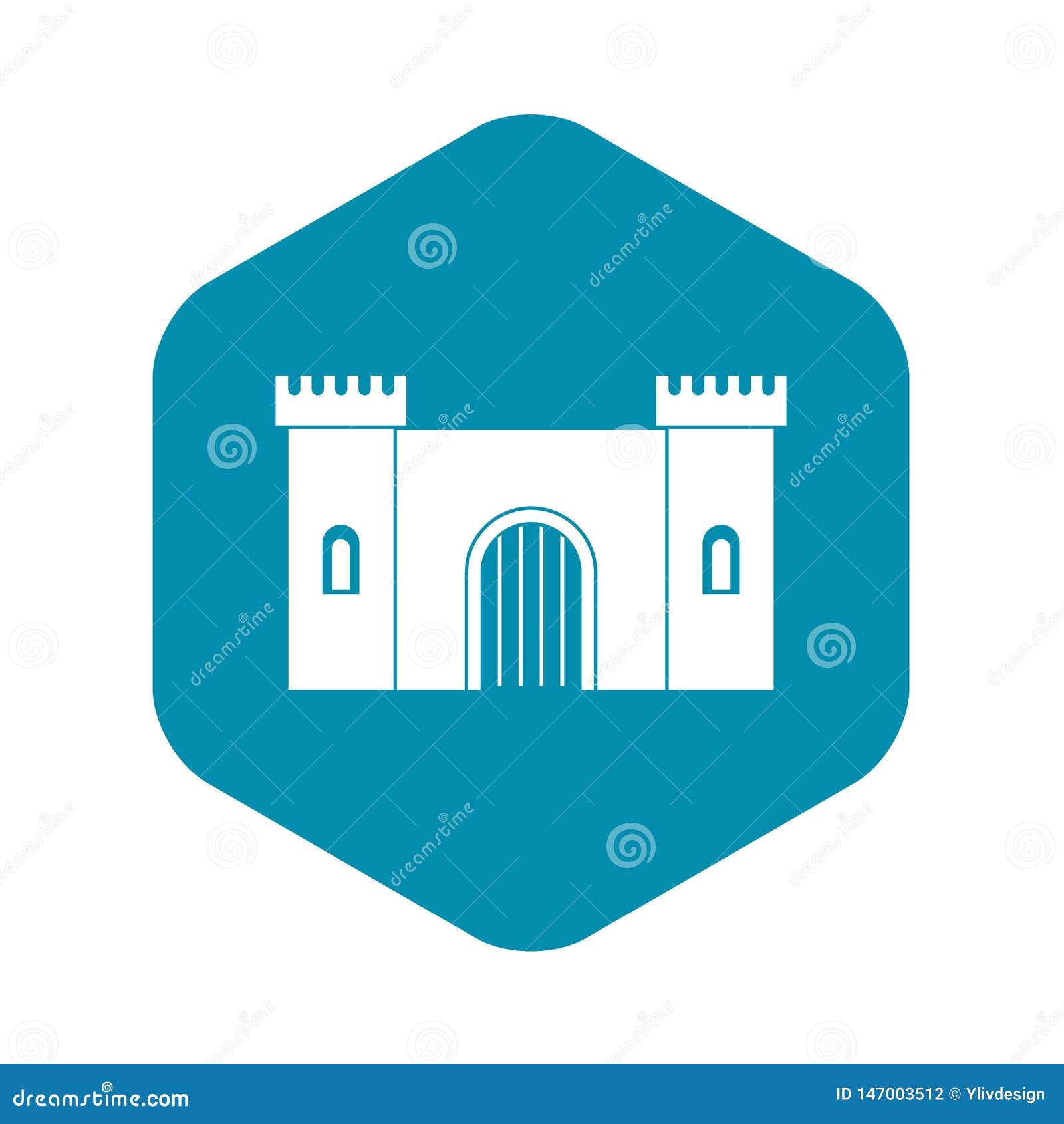 Fortress with Gate Icon, Simple Style Stock Vector - Illustration of ...