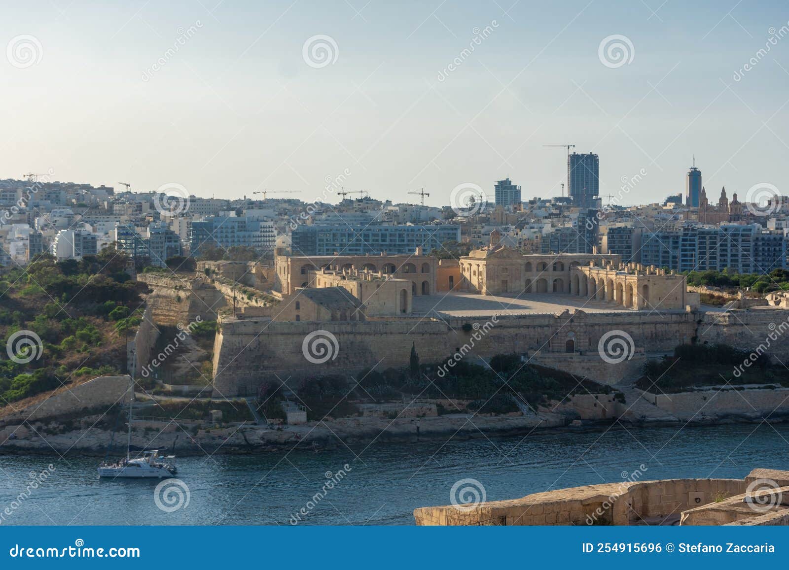 Fortress of Gzira at Sunset, Malta Stock Photo - Image of street, malta ...
