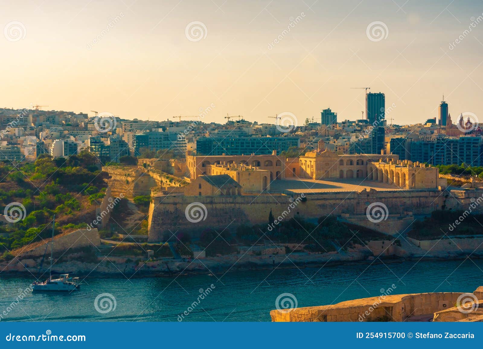 Fortress of Gzira at Sunset, Malta Stock Photo - Image of fortress ...