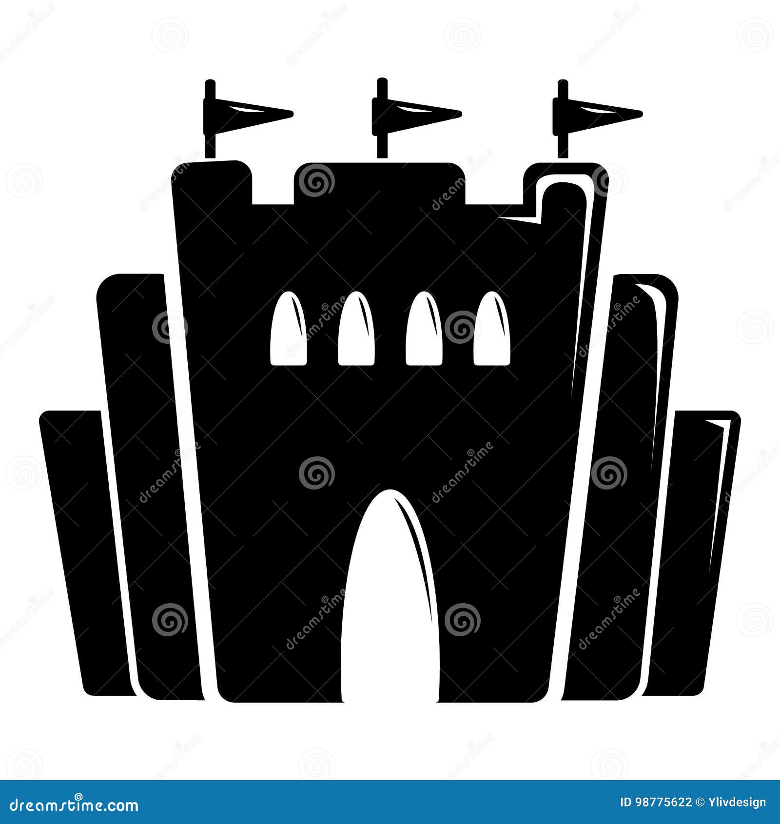 Fortress Icon, Simple Black Style Stock Vector - Illustration of ...