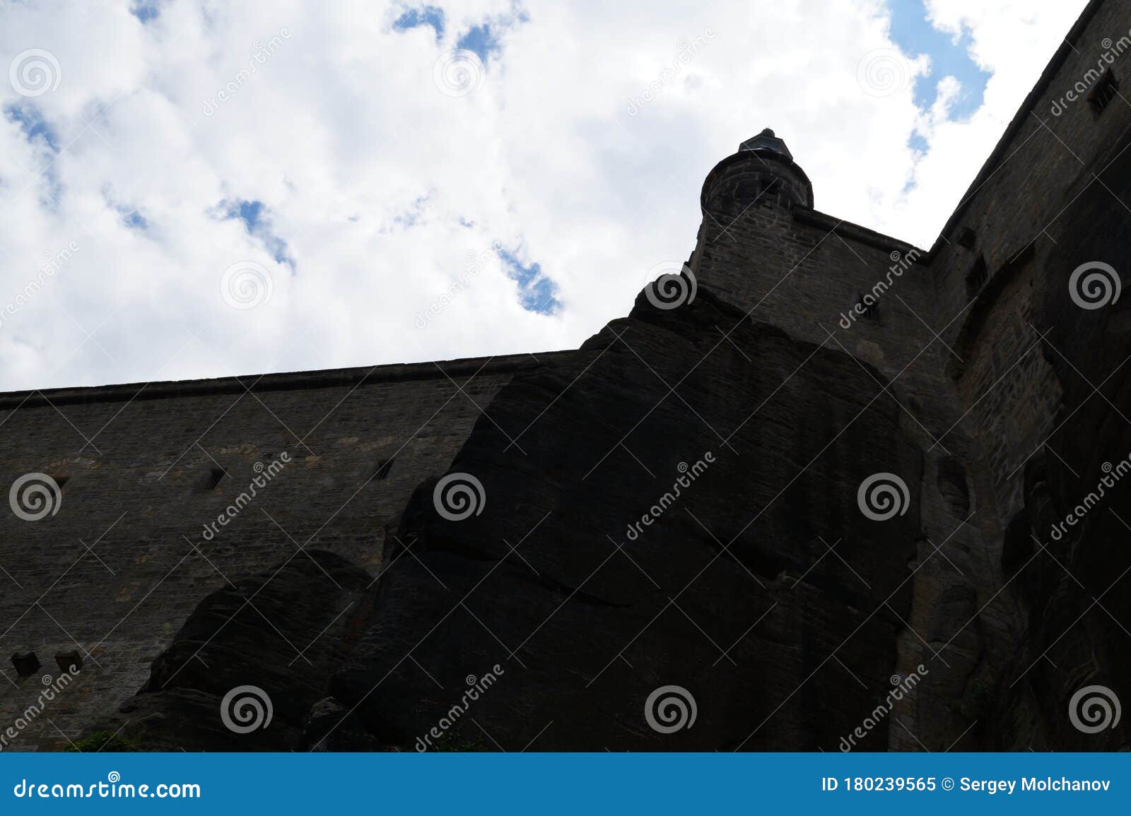 View of the Sturdy Walls of the KÃ¶nigstein Fortress. Stock Image ...
