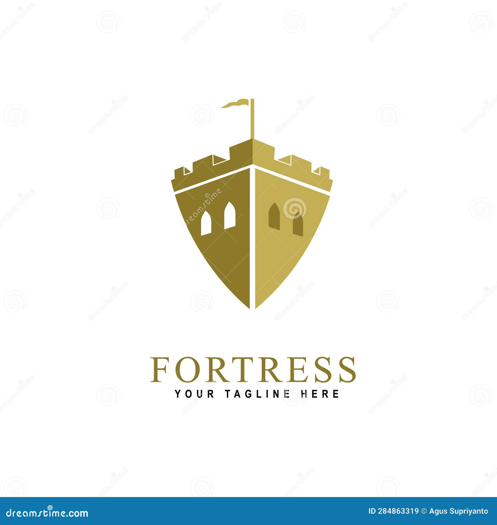 Fortress Logo in the Form of a Shield Design Concept Template Stock ...