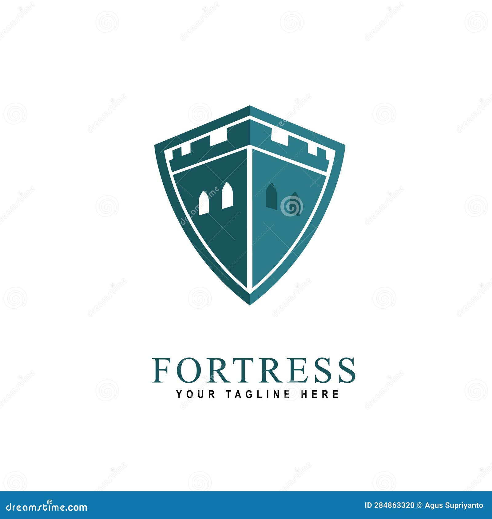 Fortress Logo in the Form of a Shield Design Concept Template Stock ...