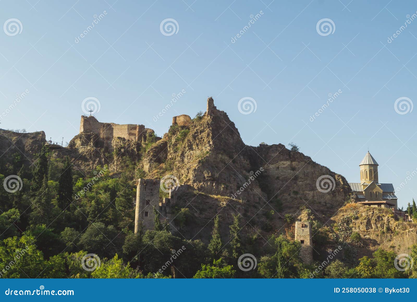Stone Fortress on Top of a Mountain. Historical Building Stock Photo ...