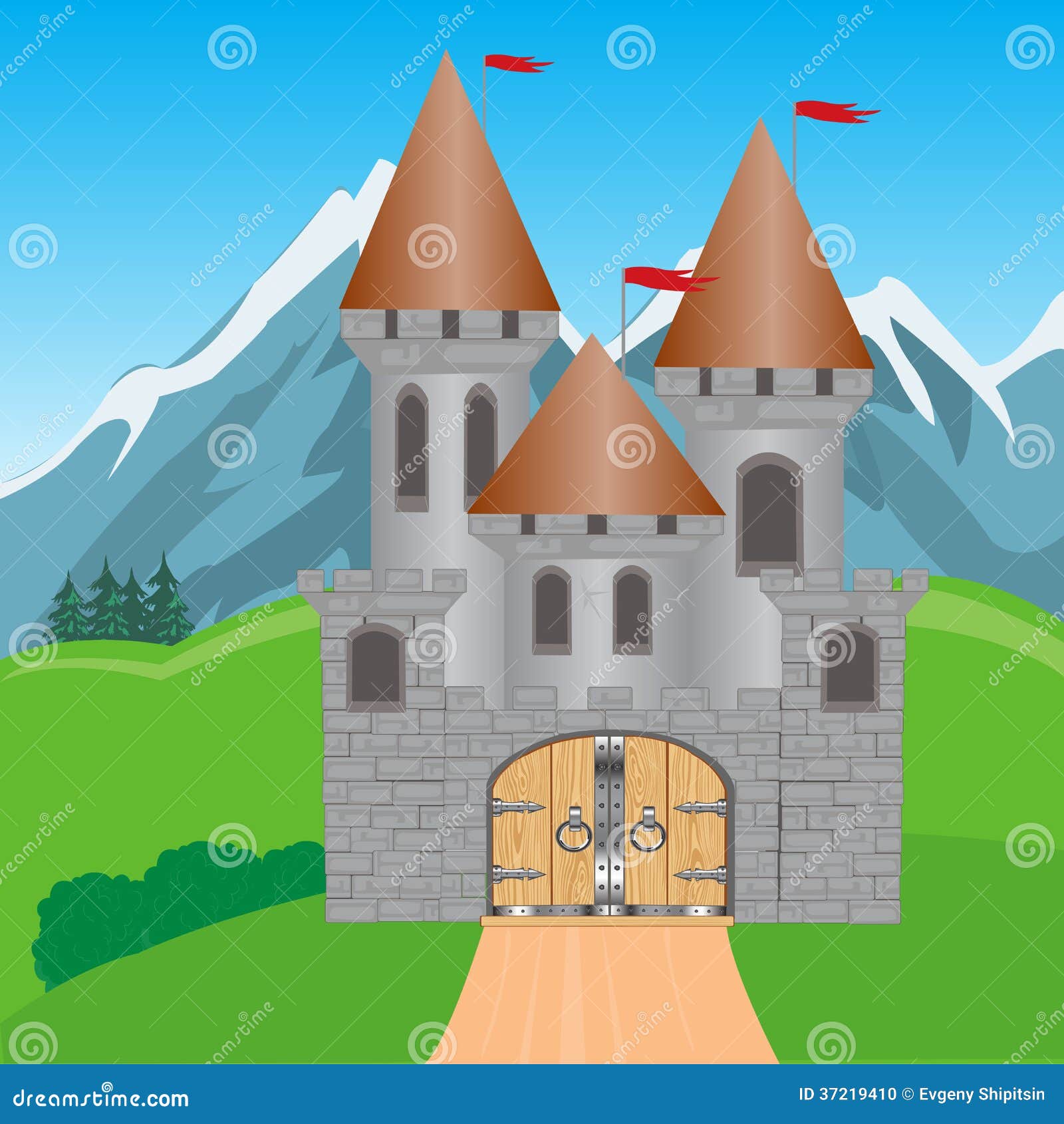 Fortress in mountain stock vector. Illustration of history - 37219410
