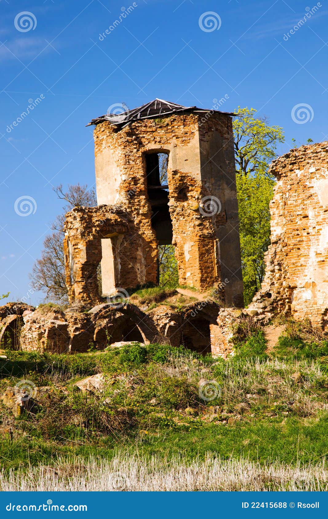 Fortress ruins stock photo. Image of blue, antique, belarus - 22415688