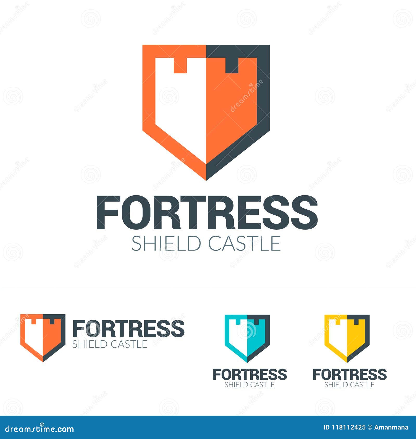 Fortress Shield Logo in Vector Format Stock Vector - Illustration of ...