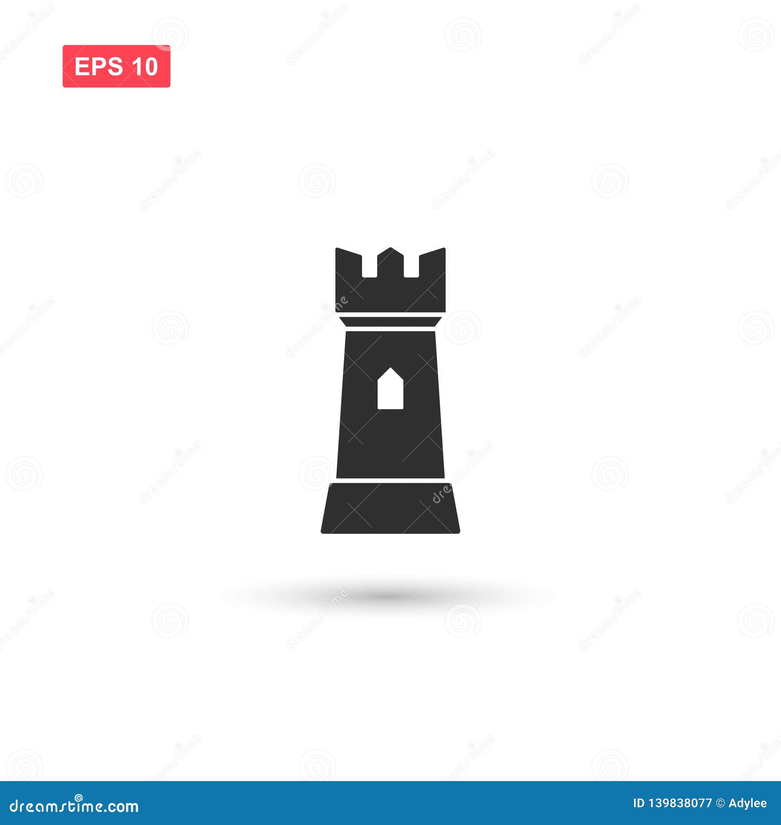 Fortress Tower Icon Vector Design Isolated 3 Stock Vector ...