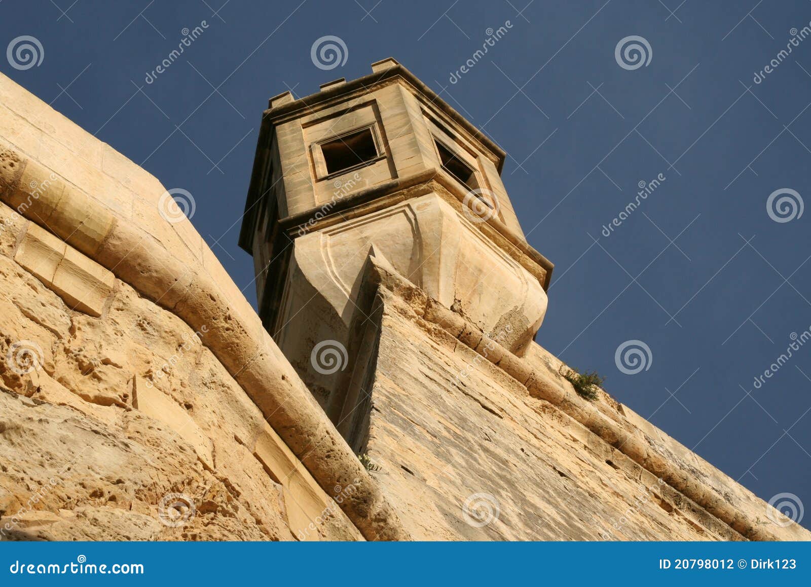 Fortress Tower - Valetta, Malta Stock Photo - Image of travel, maltese ...
