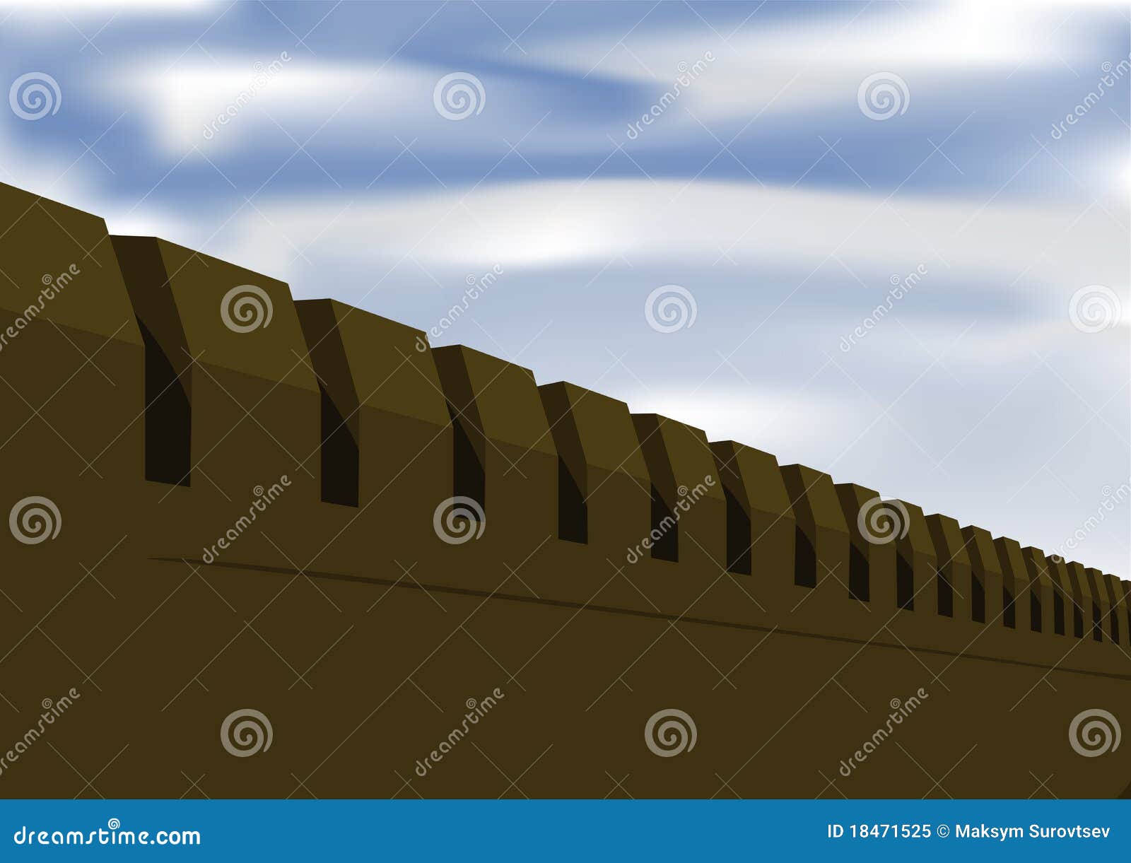 Fortress wall stock vector. Illustration of fort, ruin - 18471525