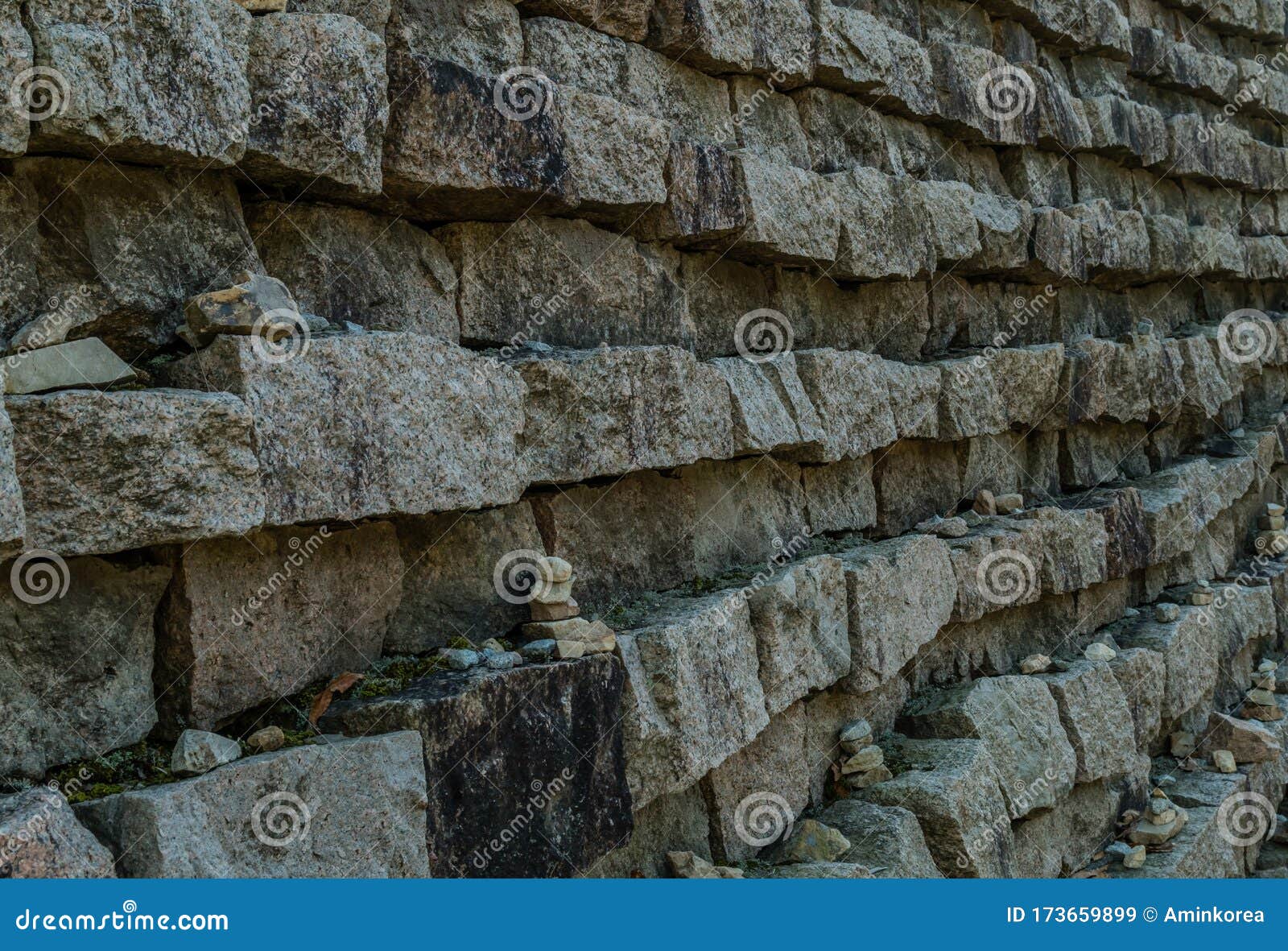 Fortress Wall Made of Flat Stones Stock Image - Image of meditation ...