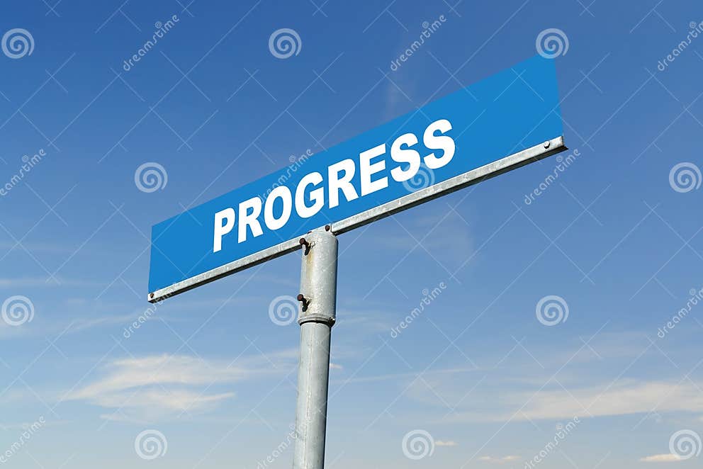 Fortschritt Signpost stockbild. Bild von fortschritt, himmel - 3862439