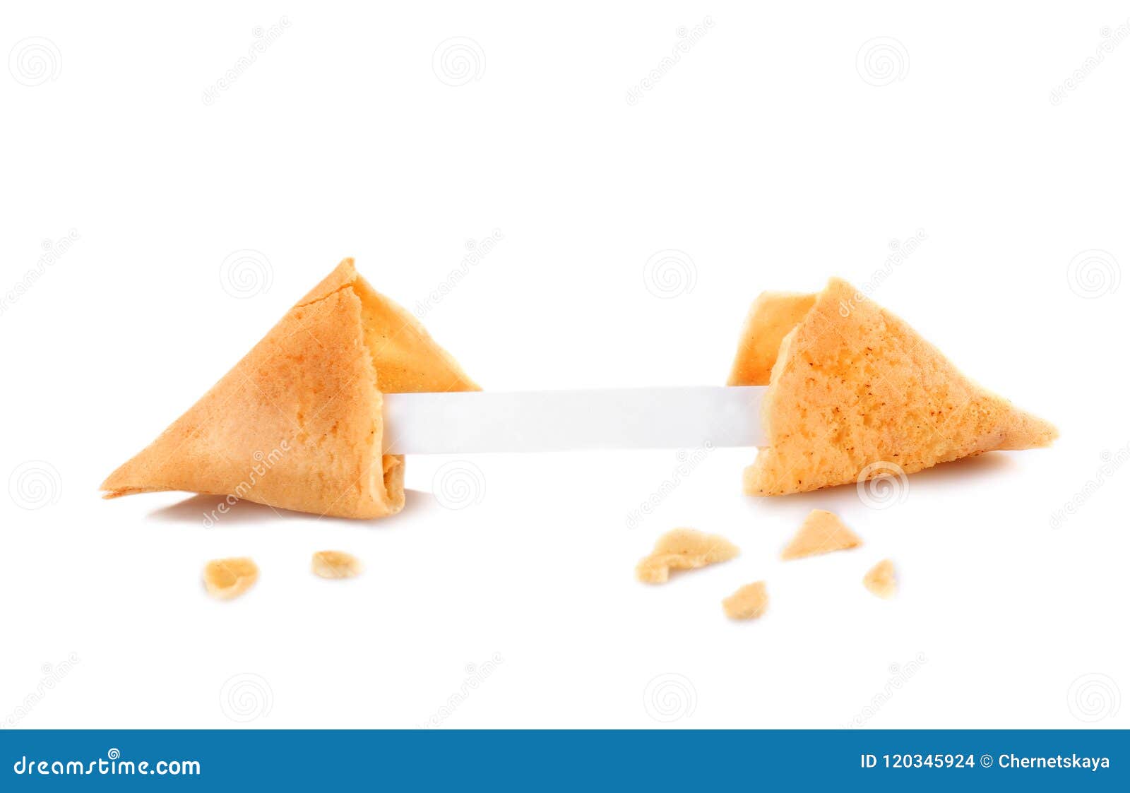 Fortune Cookie with Blank Message on White Background Stock Photo ...
