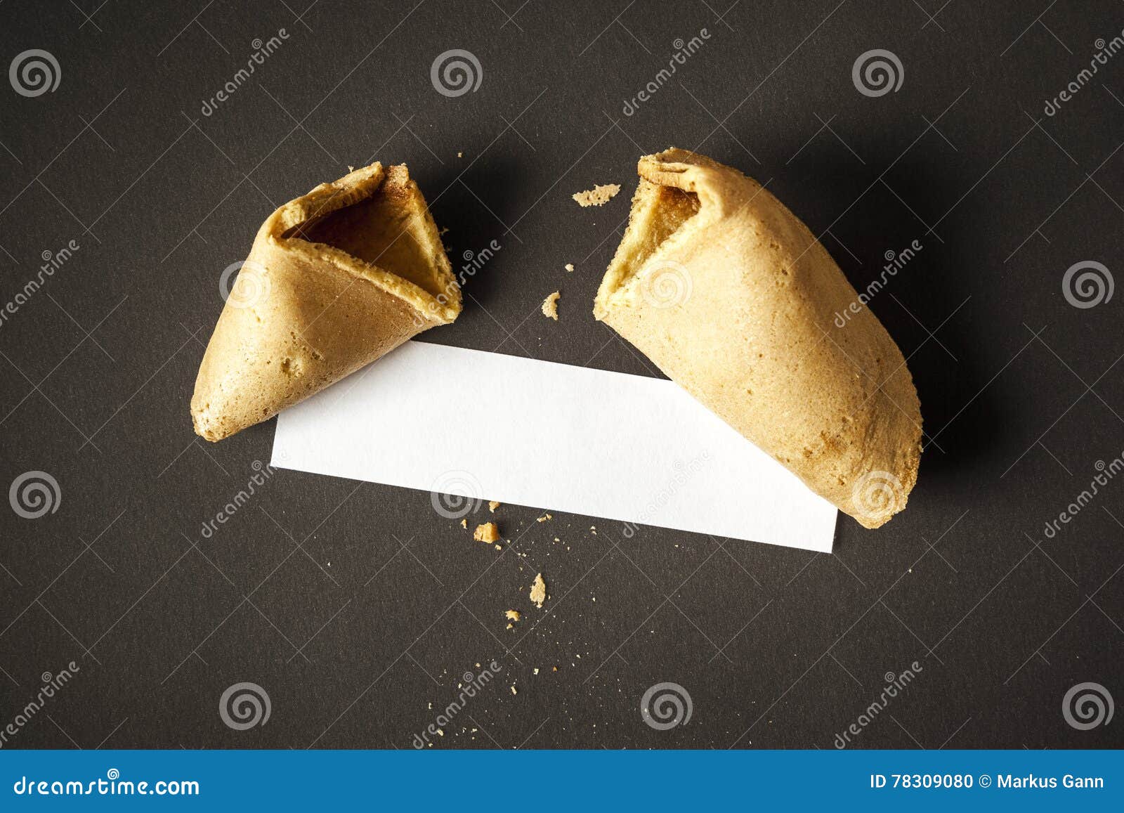 A Fortune Cookie with a Blank Paper for Your Message Stock Photo ...