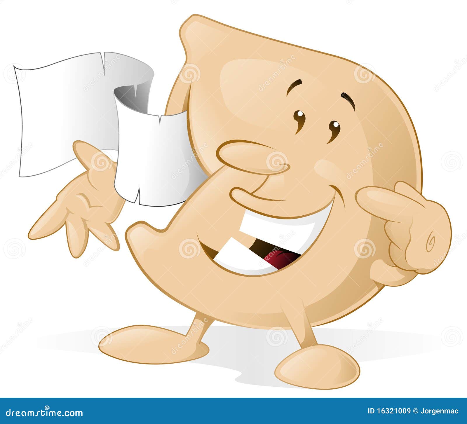 Fortune Cookie Cartoon Character Stock Vector - Illustration of happy ...