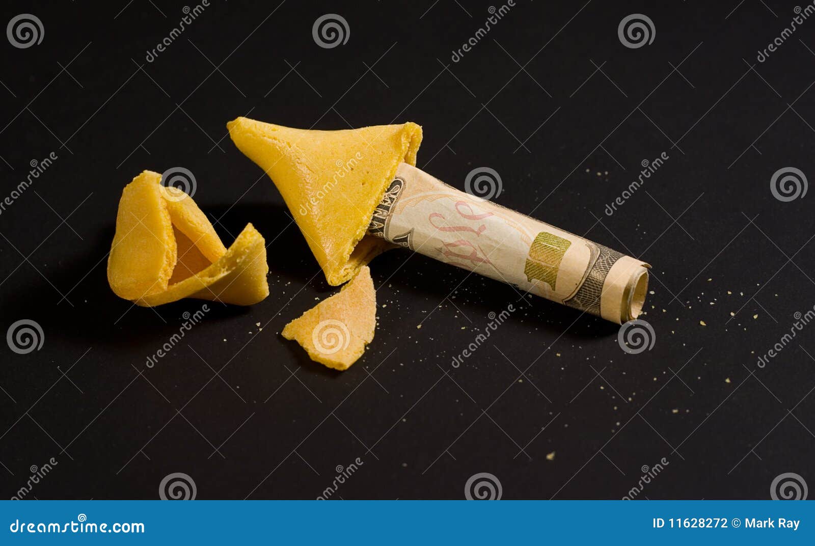 Fortune Cookie with Money stock photo. Image of open - 11628272