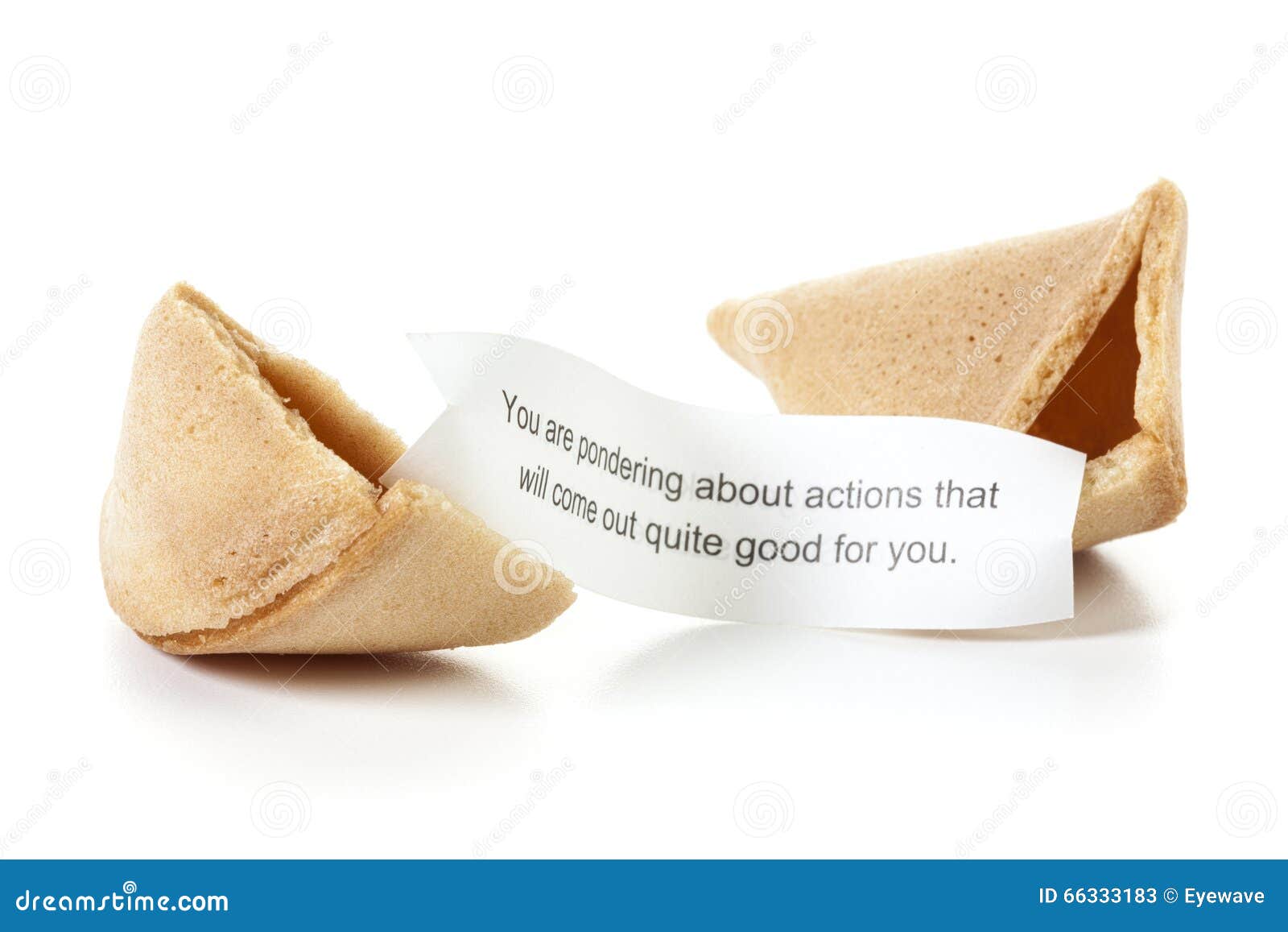 Fortune Cookie With Positive Message Isolated Stock Image Image Of Message Label 66333183