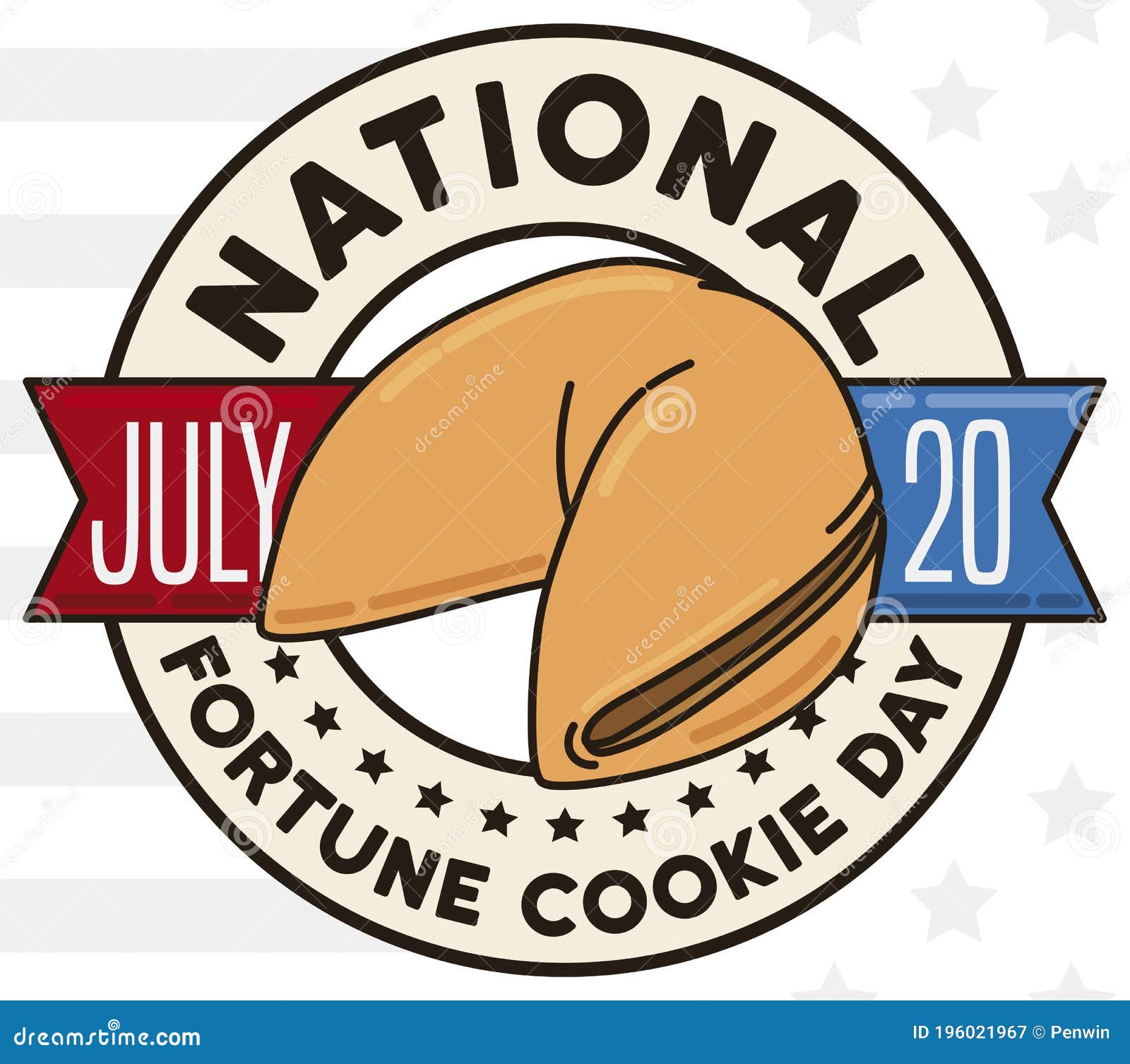 American Design To Celebrate National Fortune Cookie Day, Vector ...