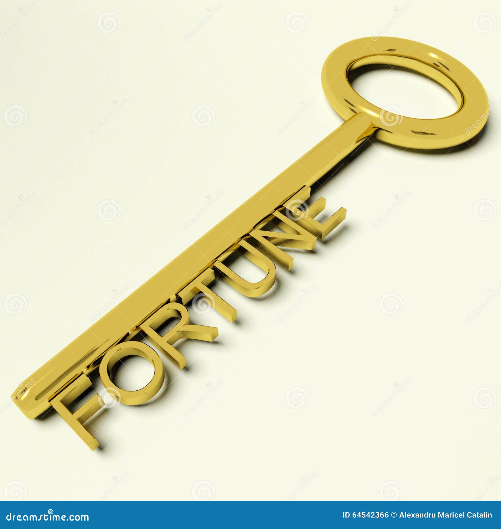 Fortune Key Representing Luck and Wealth Stock Illustration ...