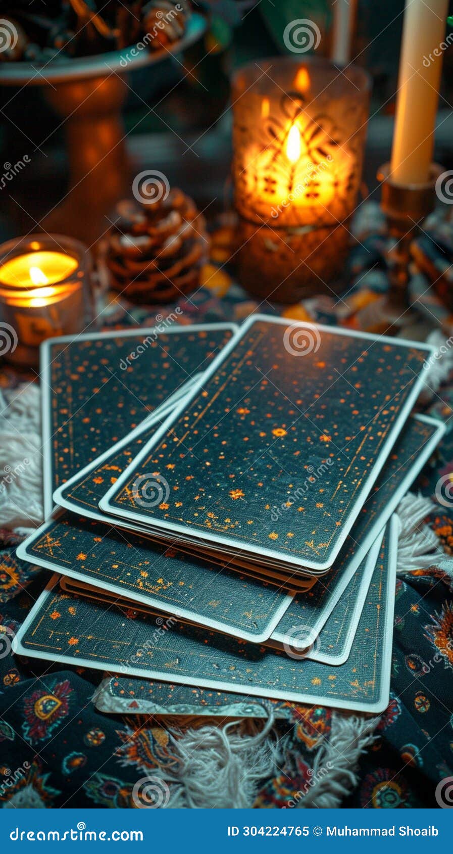 Fortune Revealed Tarot Reader Sets the Stage with Cards and Candlelight ...