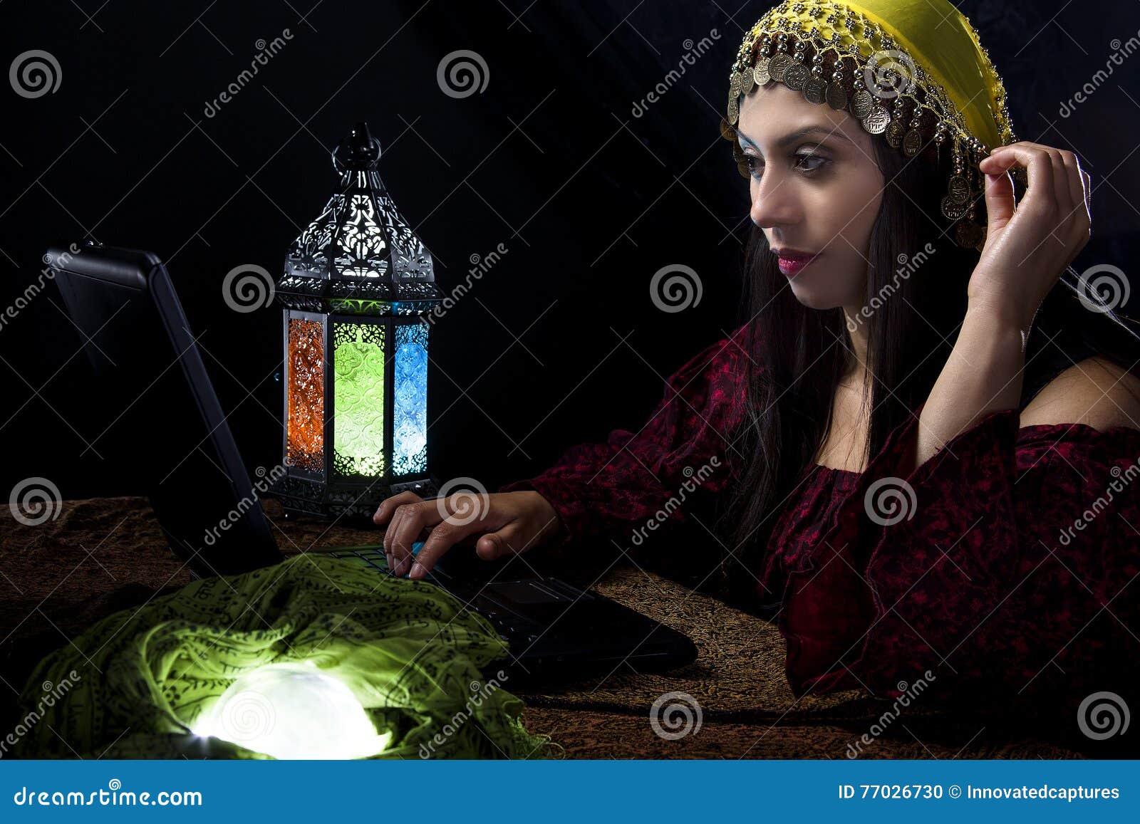 Fortune Teller with Astrology Website Stock Photo - Image of mystical ...