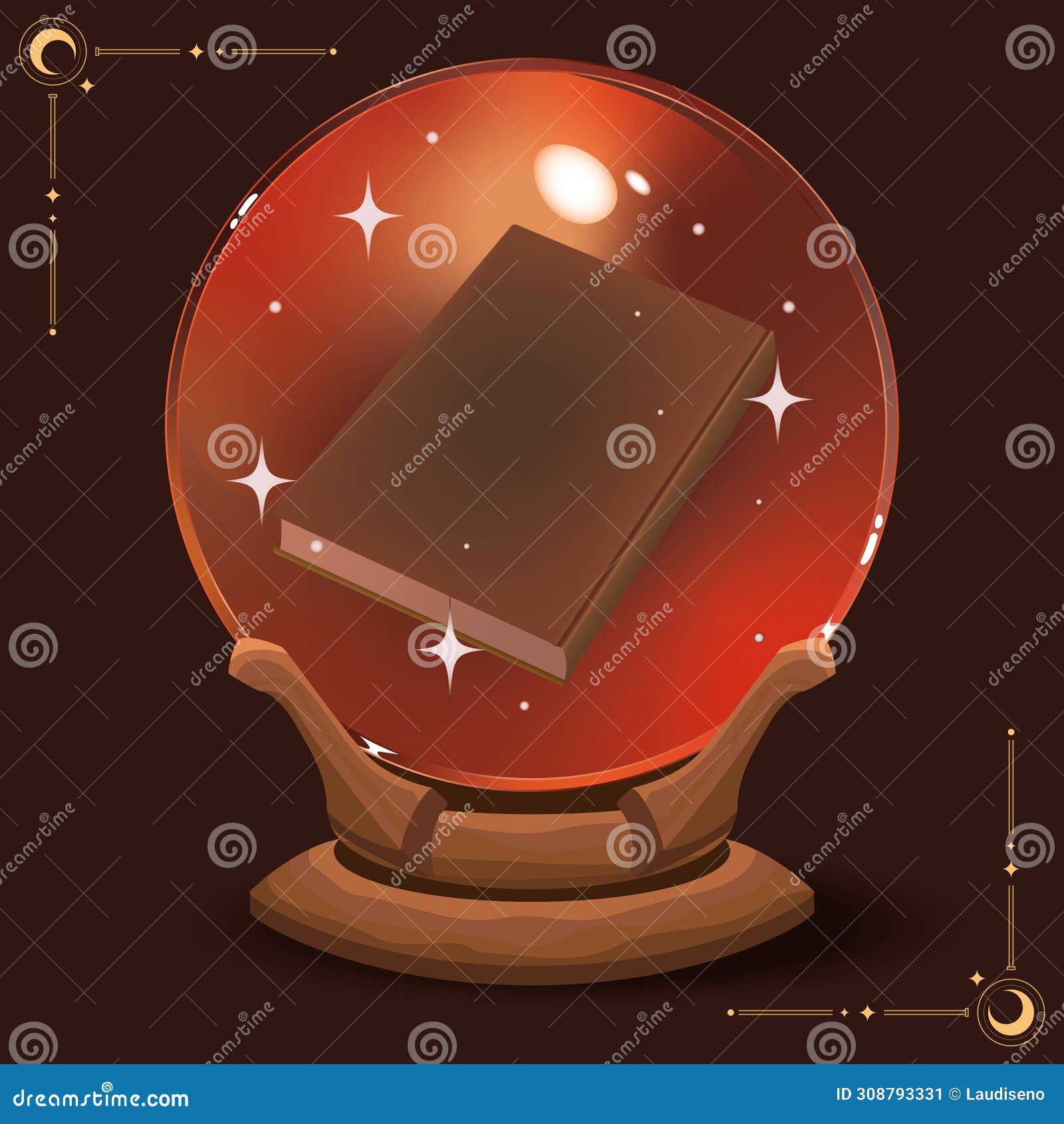 Fortune Teller Ball with a Witchcraft Book Vector Stock Illustration ...