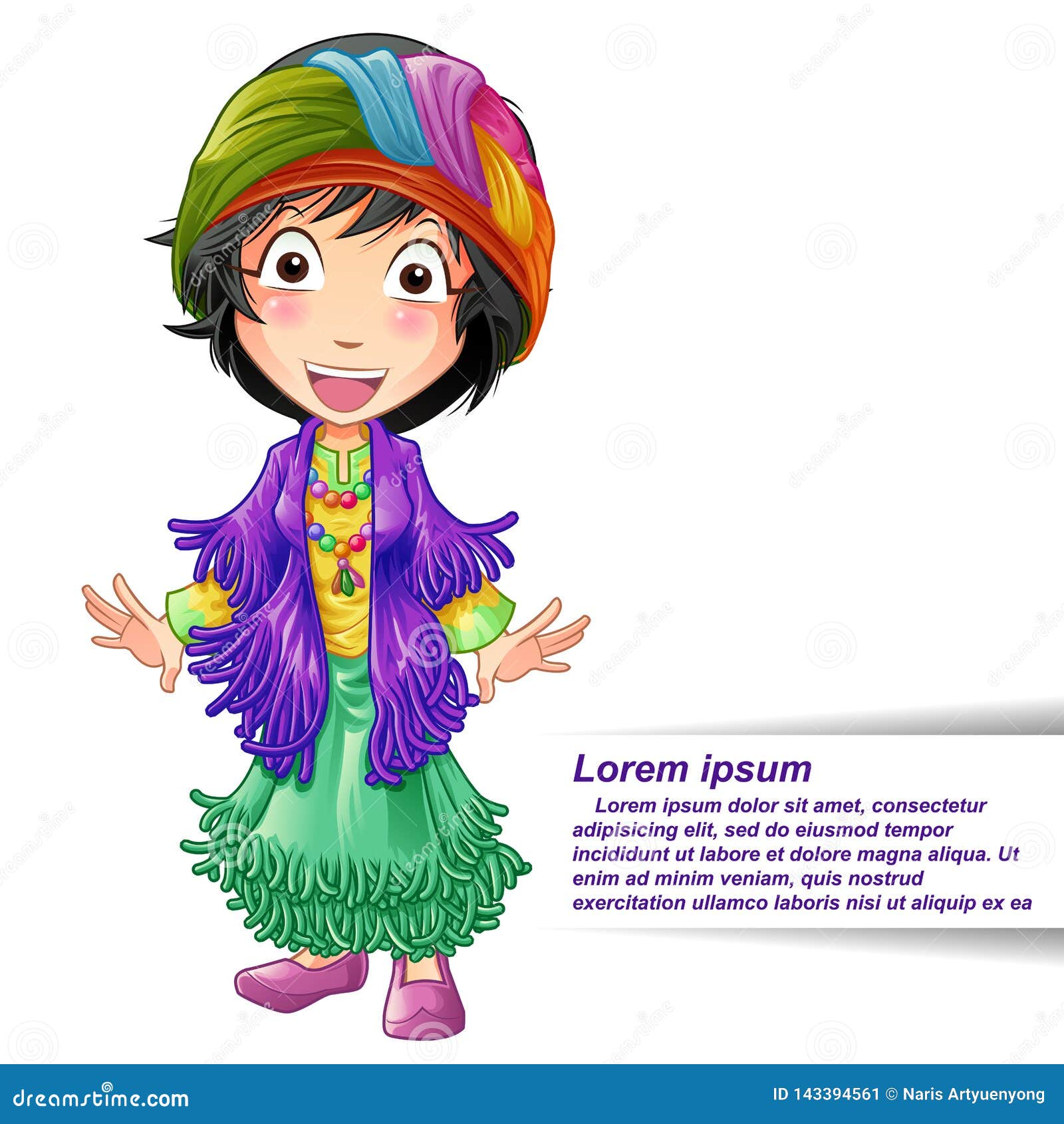 Fortune Teller Character in Cartoon Style. Stock Vector - Illustration ...