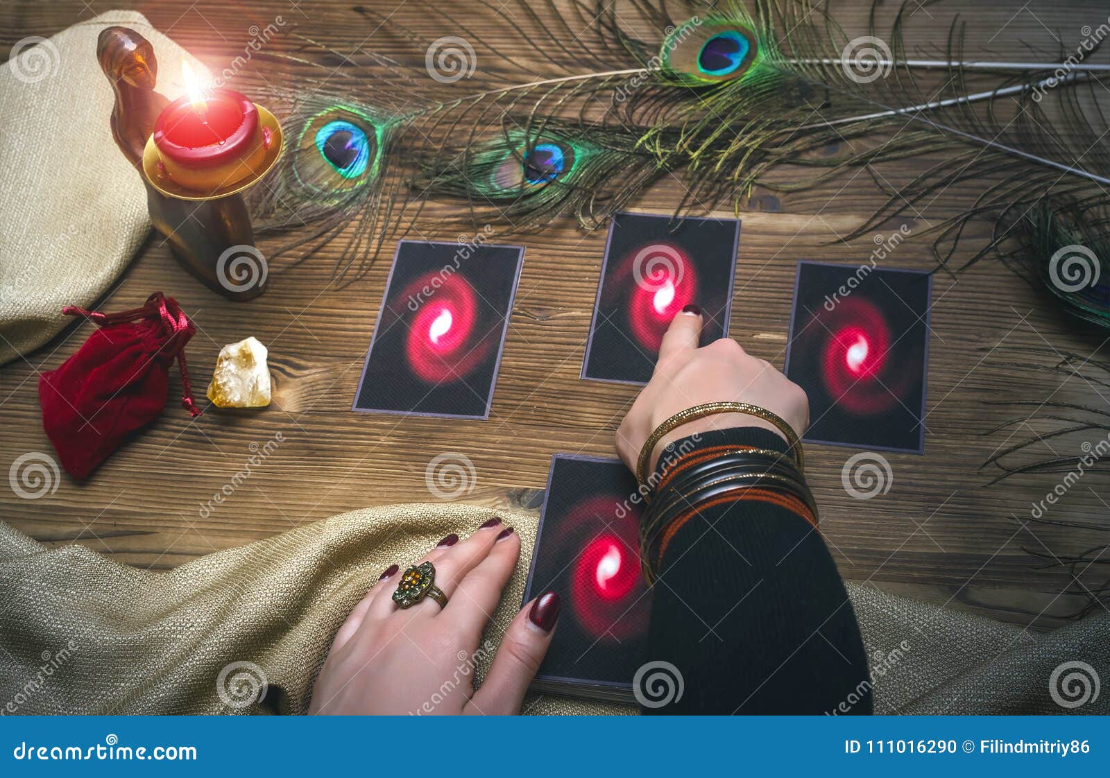 Fortune Teller. Divination. Tarot Cards. Stock Photo - Image of holding ...