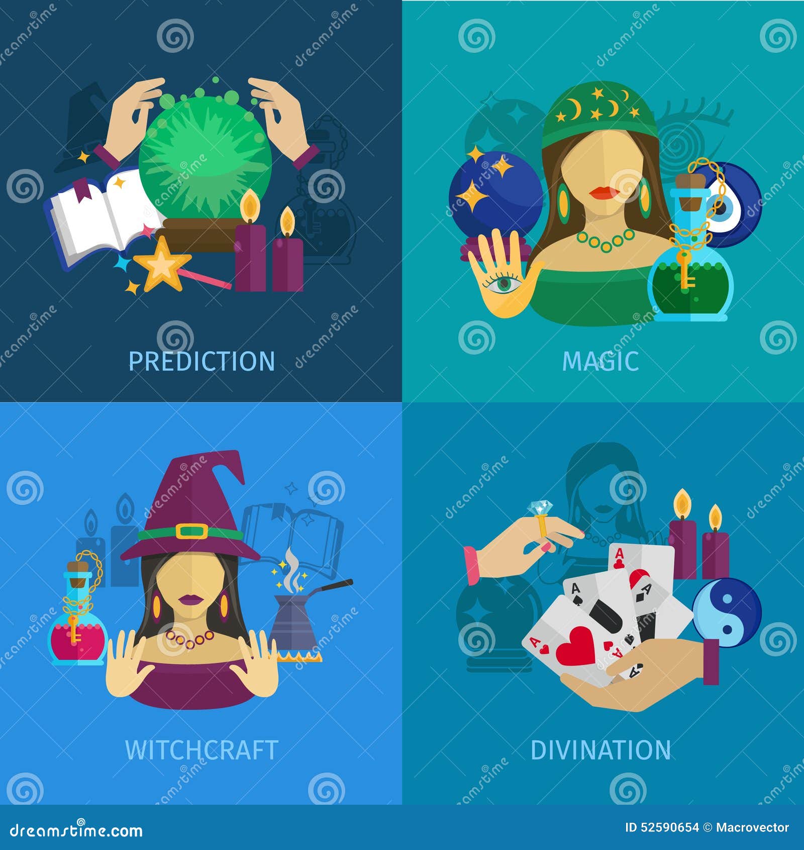 A Magic Prediction Ball With A Ouija Board Pointer Inside And A Candle ...