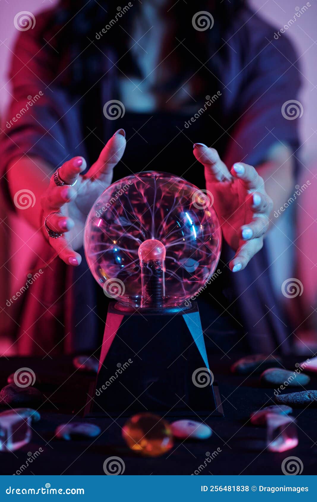 Fortune Teller Gazing into Crystal Ball Stock Photo - Image of hands ...