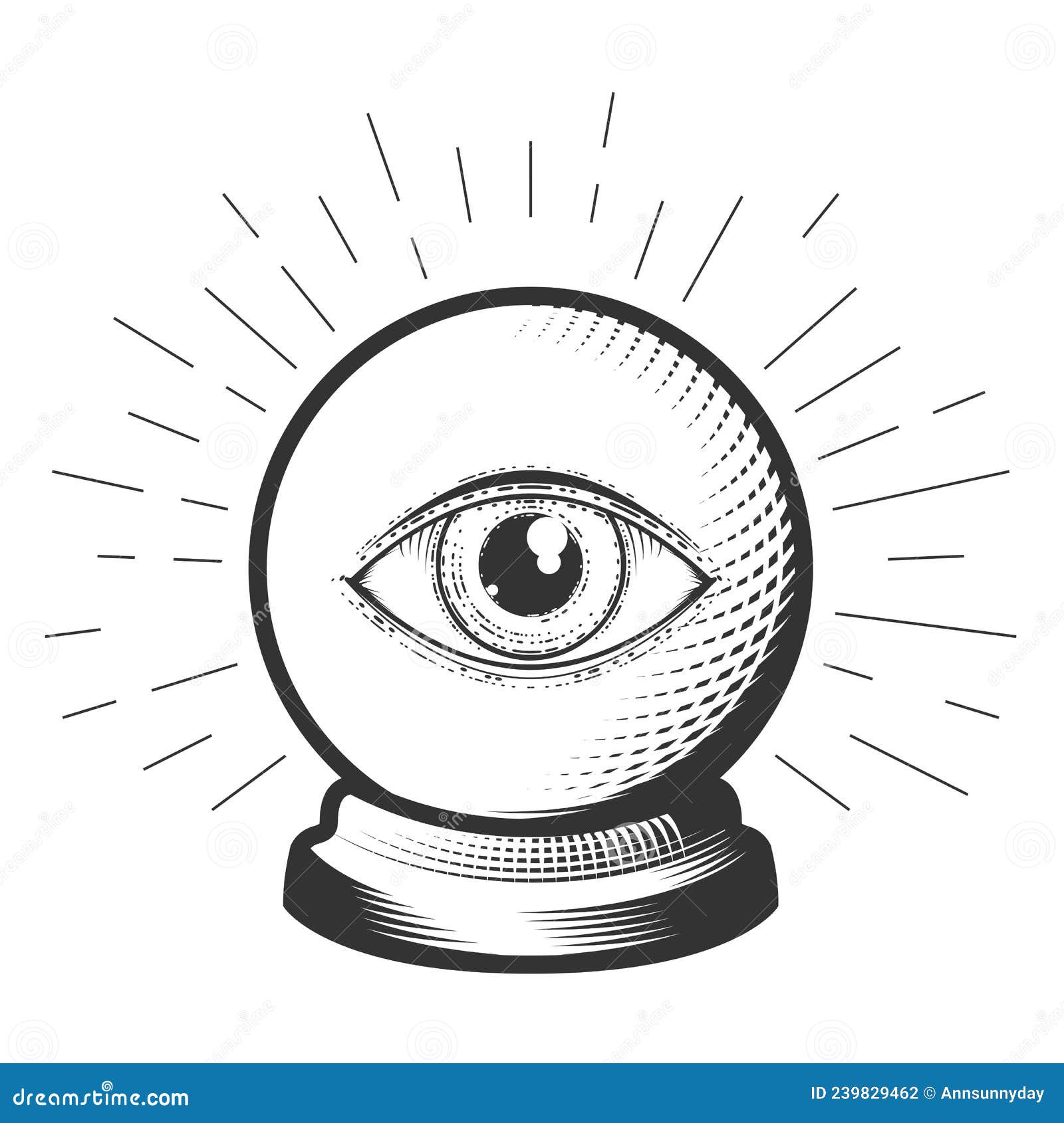 Fortune-teller Glass Ball with Eye, Predicting Soothsayer Glass Sphere ...