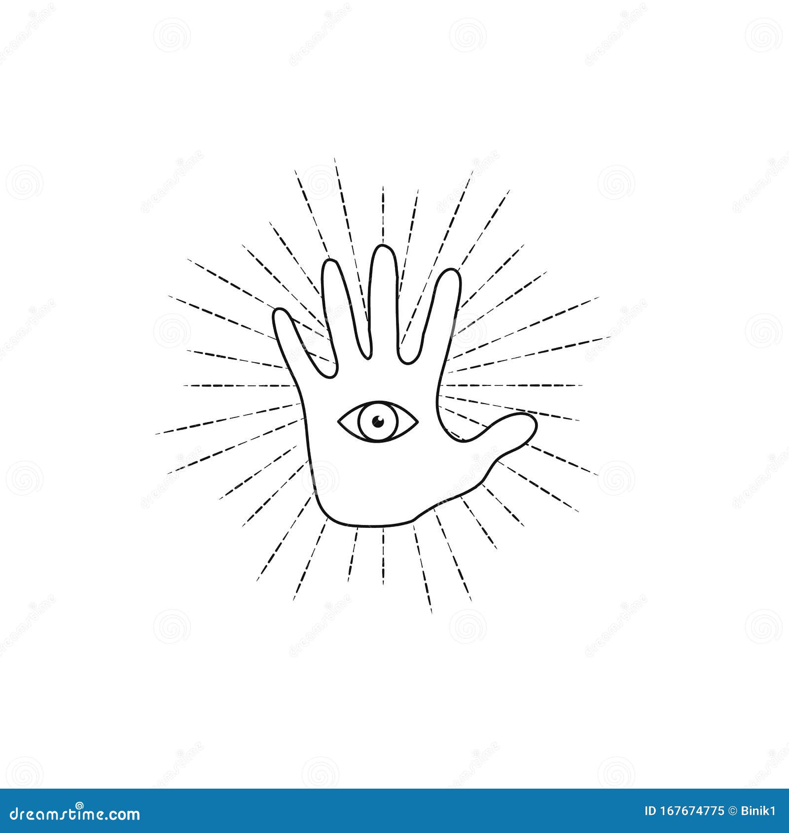 Fortune Teller Hand with All Seeing Eye Vector Stock Vector ...