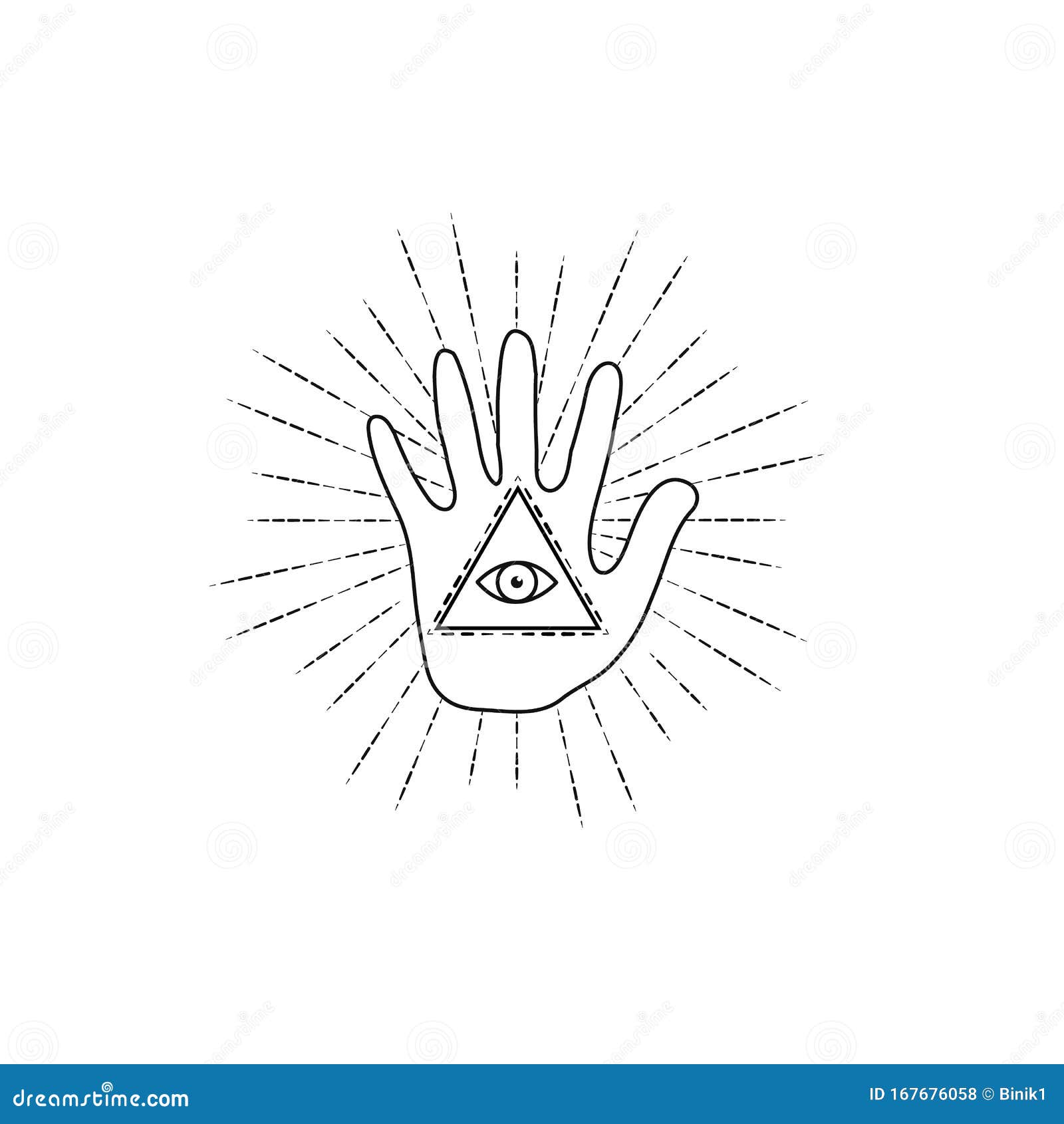 Fortune Teller Hand with All Seeing Eye Vector Stock Vector ...