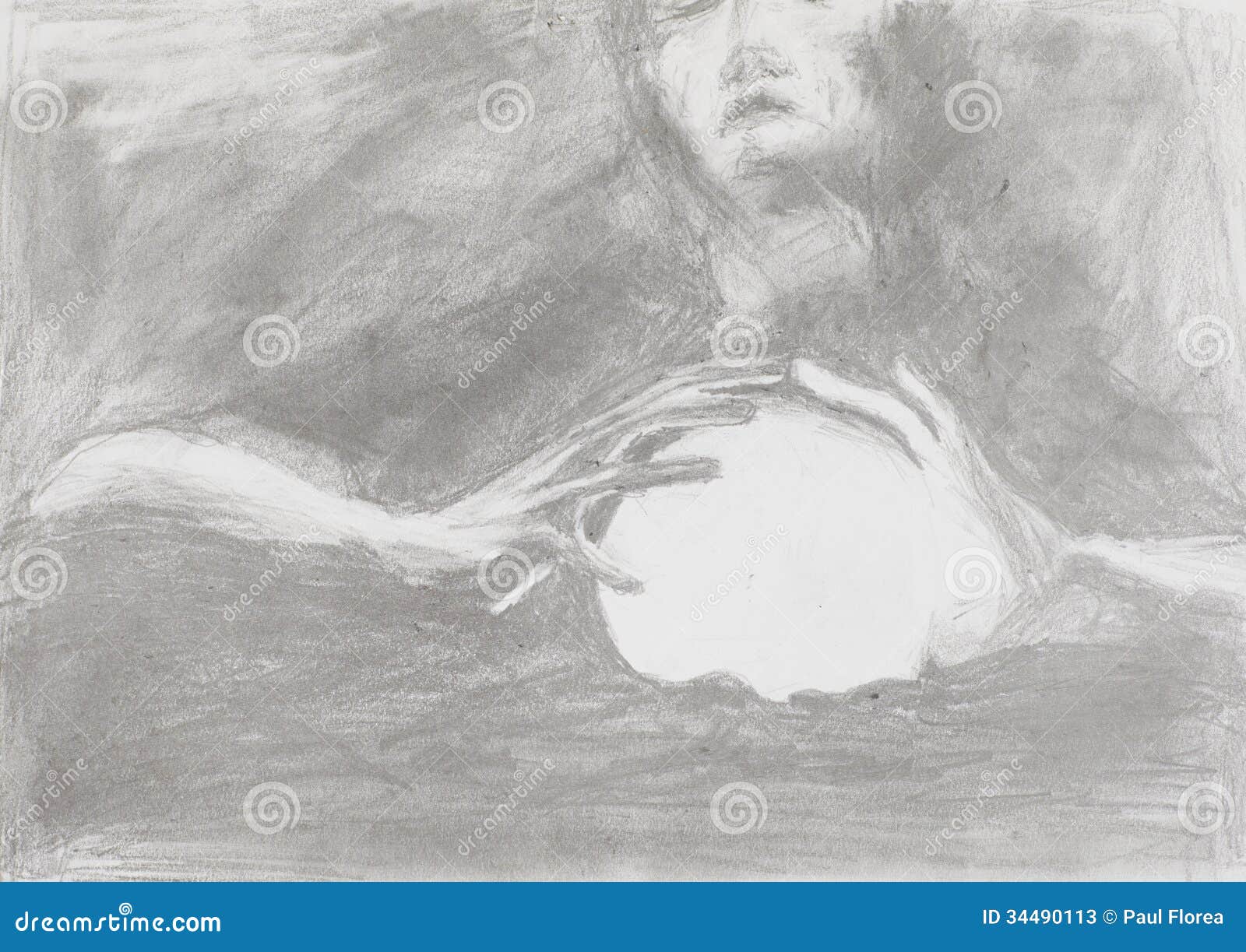 Fortune Teller, Pencil Drawing Stock Illustration - Illustration of ...