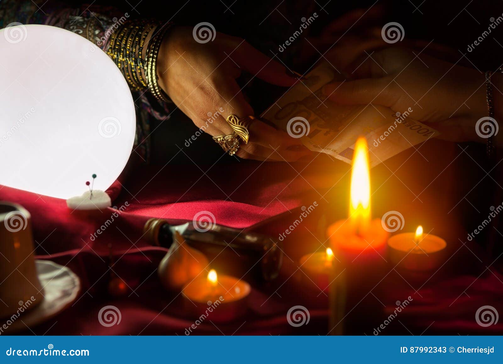 Fortune Teller Receive Money for Fortune Telling Stock Image - Image of ...