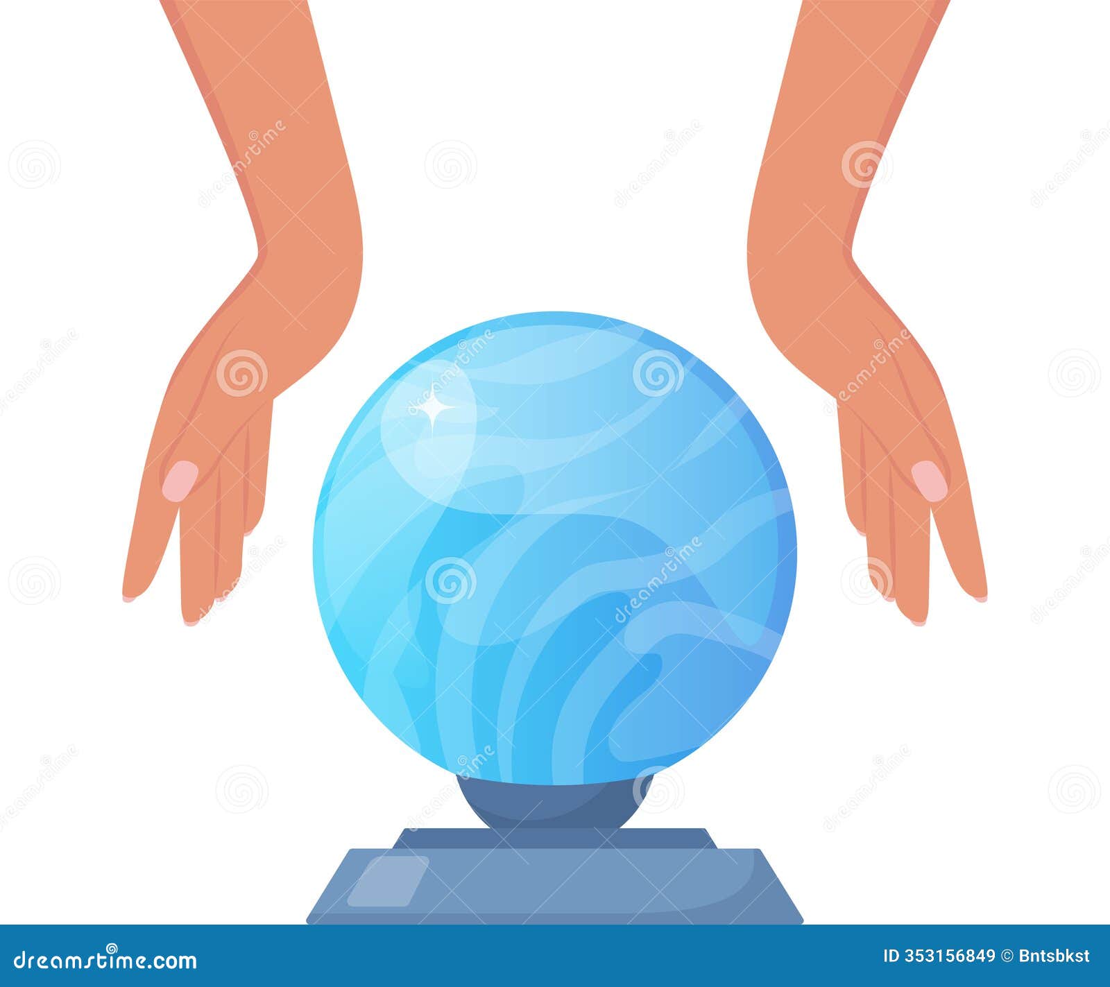 Fortune Teller S Hands Over a Crystal Ball. Predicting the Future ...