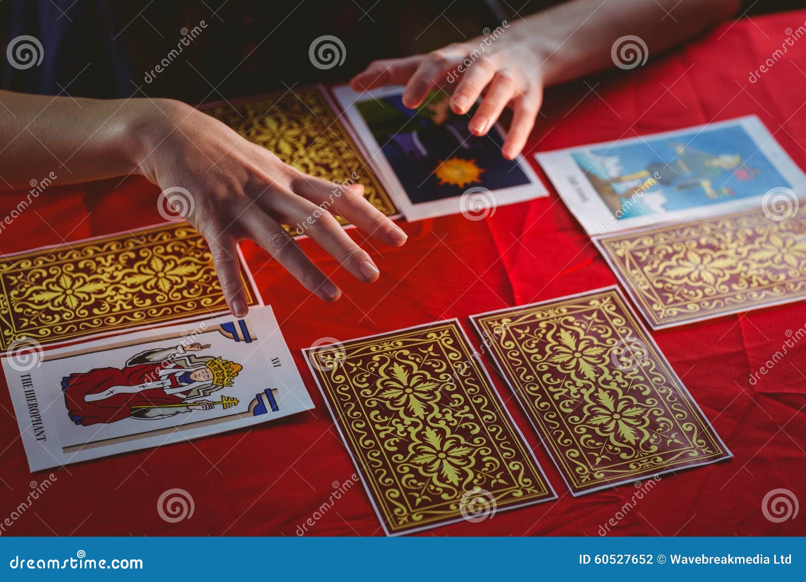 Fortune Teller Using Tarot Cards Stock Photo - Image of spirituality ...