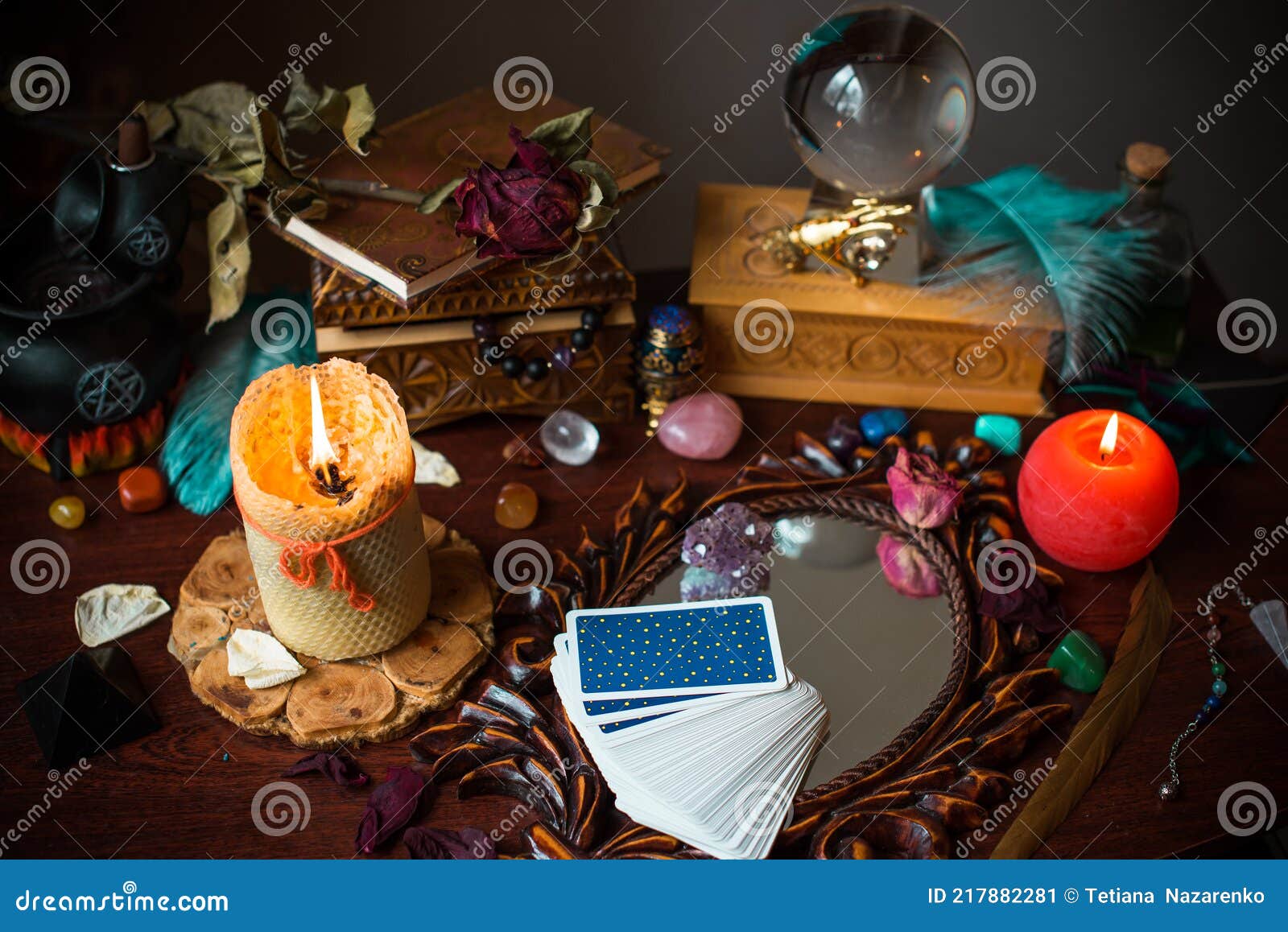 Magical Stuff on a Table, Esoteric Concept Stock Image - Image of ...
