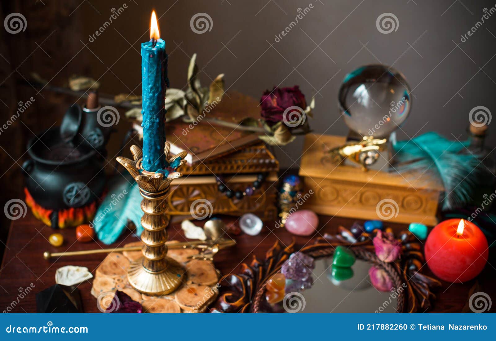 Magical Stuff on a Table, Esoteric Concept Stock Photo - Image of ...