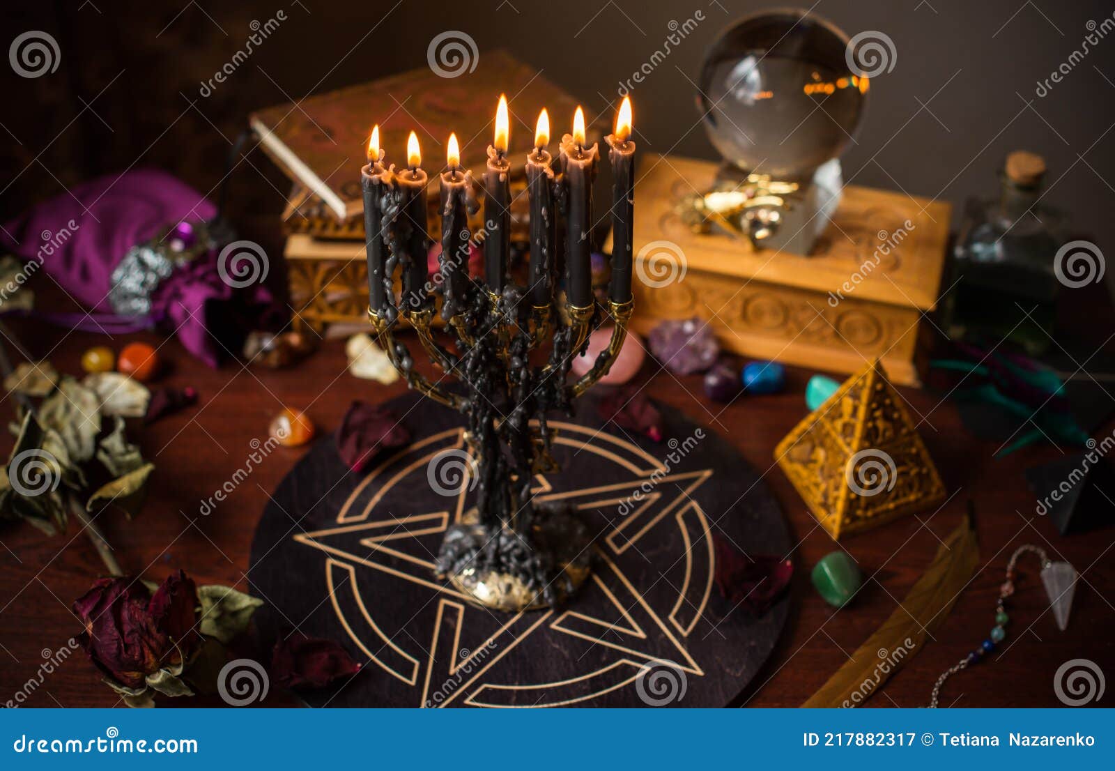 Magical Stuff on a Table, Esoteric Concept Stock Image - Image of ...