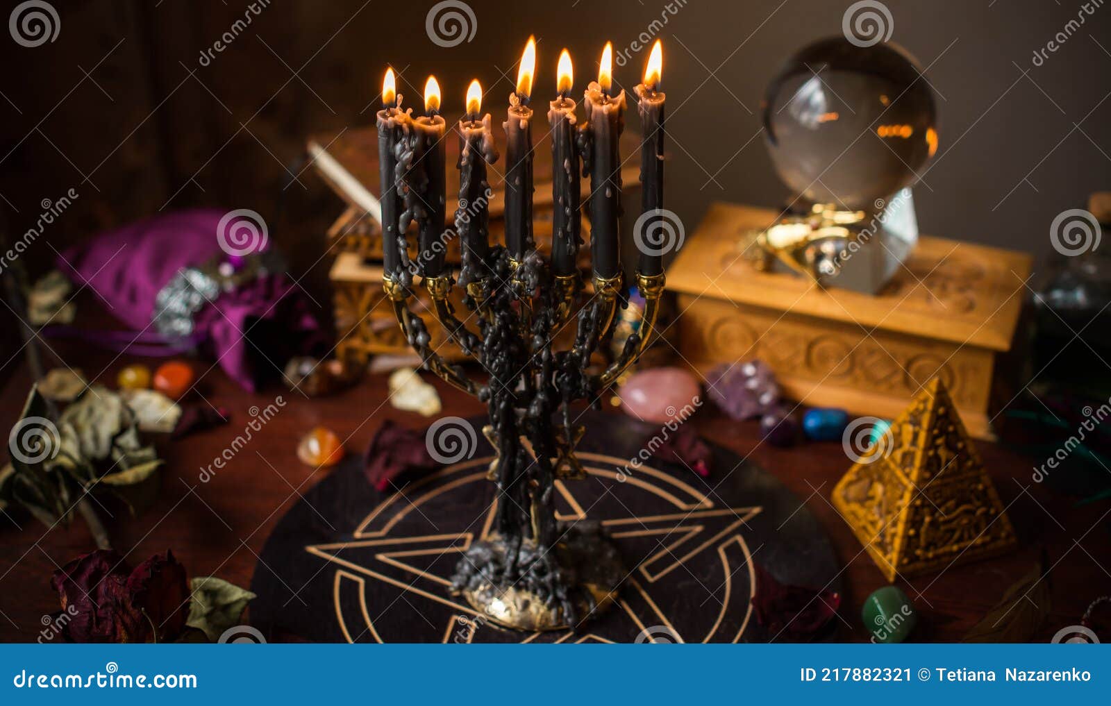 Magical Stuff on a Table, Esoteric Concept Stock Image - Image of ...