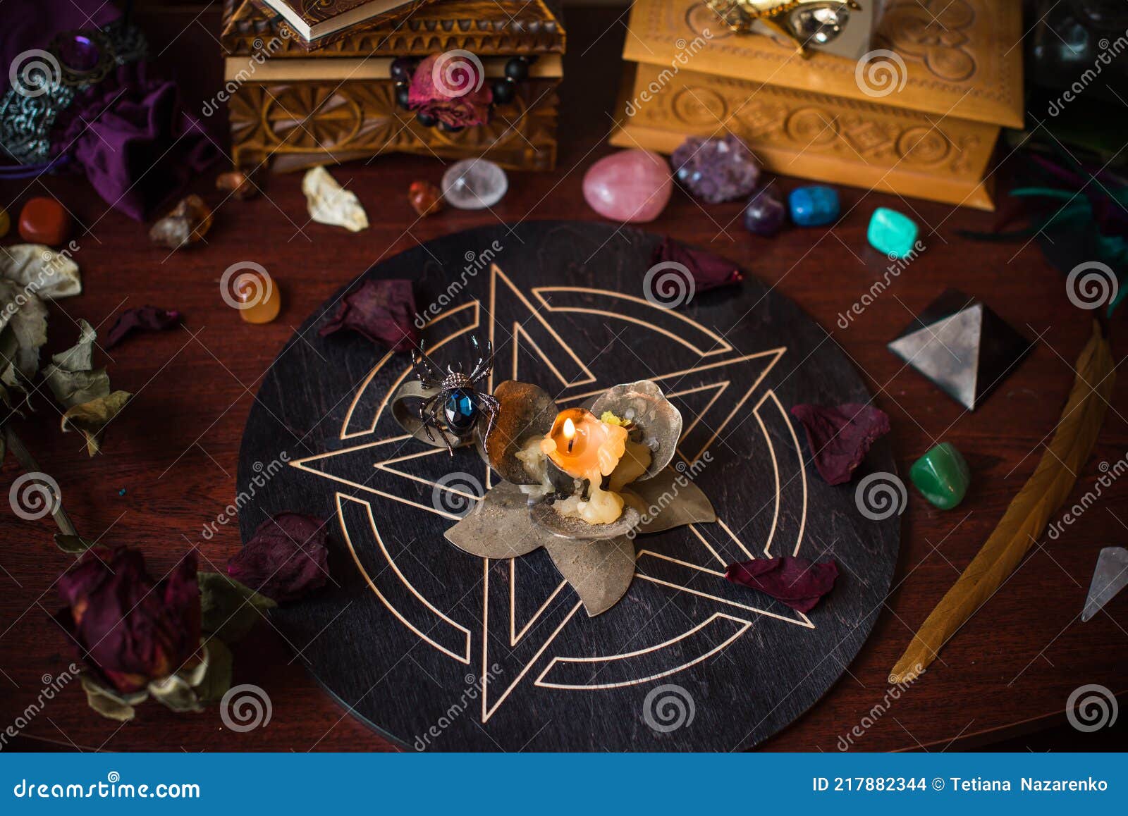 Magical Stuff on a Table, Esoteric Concept Stock Photo - Image of ...