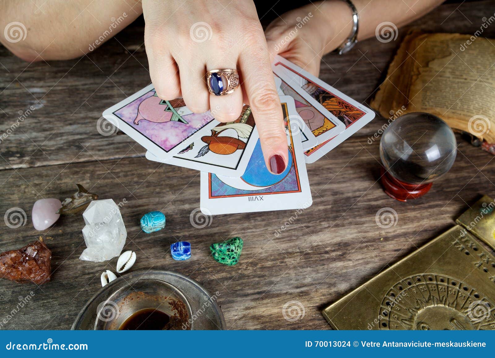 Fortune Teller Woman Predicting Future from Cards Stock Photo - Image ...