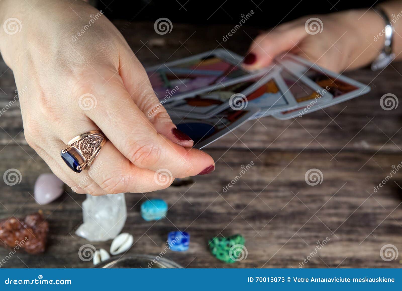 Fortune Teller Woman Predicting Future from Cards Stock Image - Image ...