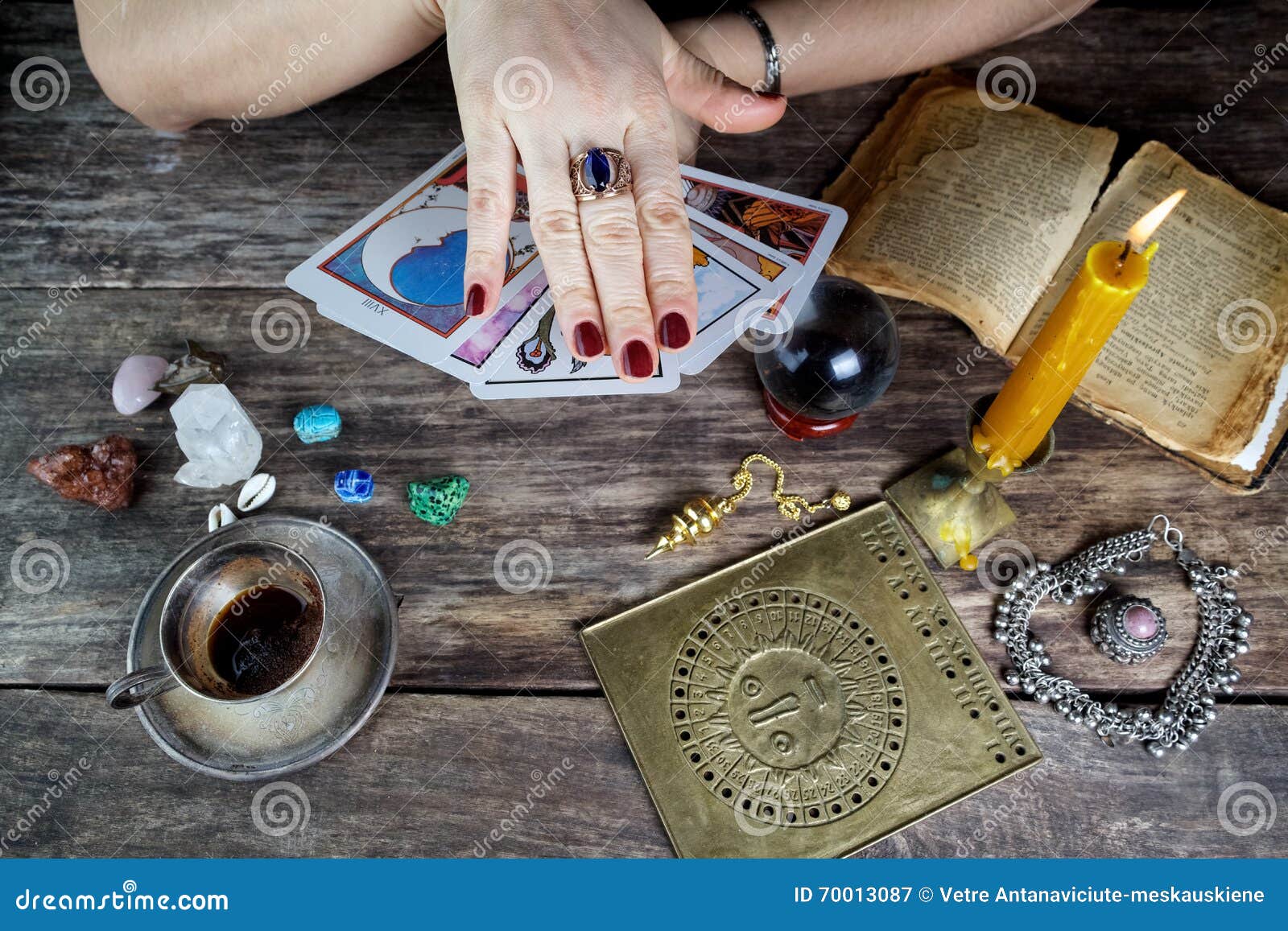 Fortune Teller Woman Predicting Future from Cards Stock Image - Image ...