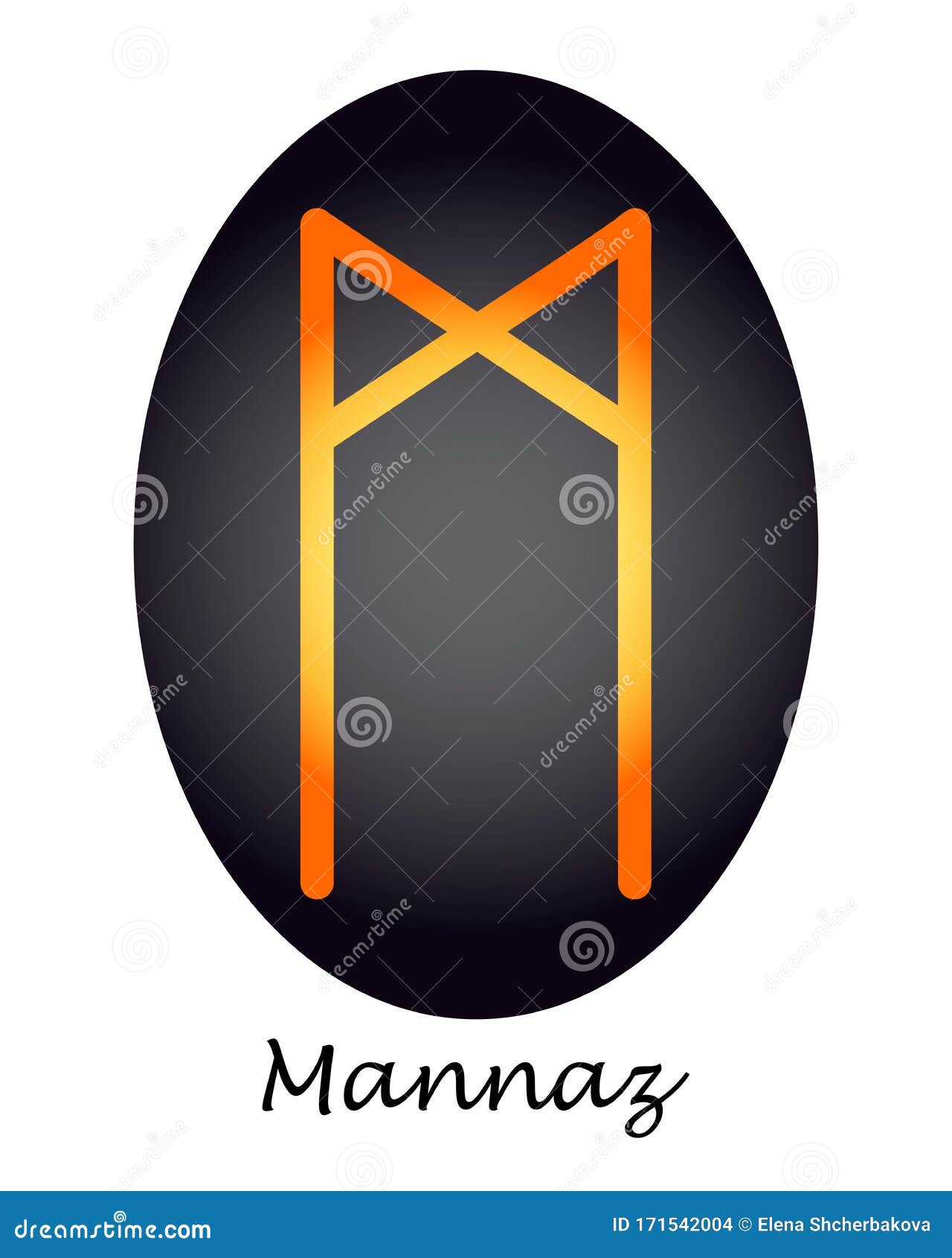 Rune Mannaz. Vertical Projection. Scandinavian Stock Photo ...