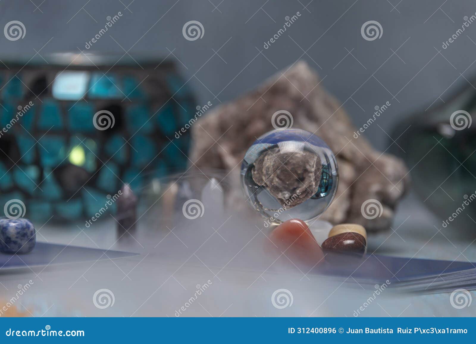 Fortune Telling Table with a Crystal Ball and Tarot Cards. Stock Photo ...
