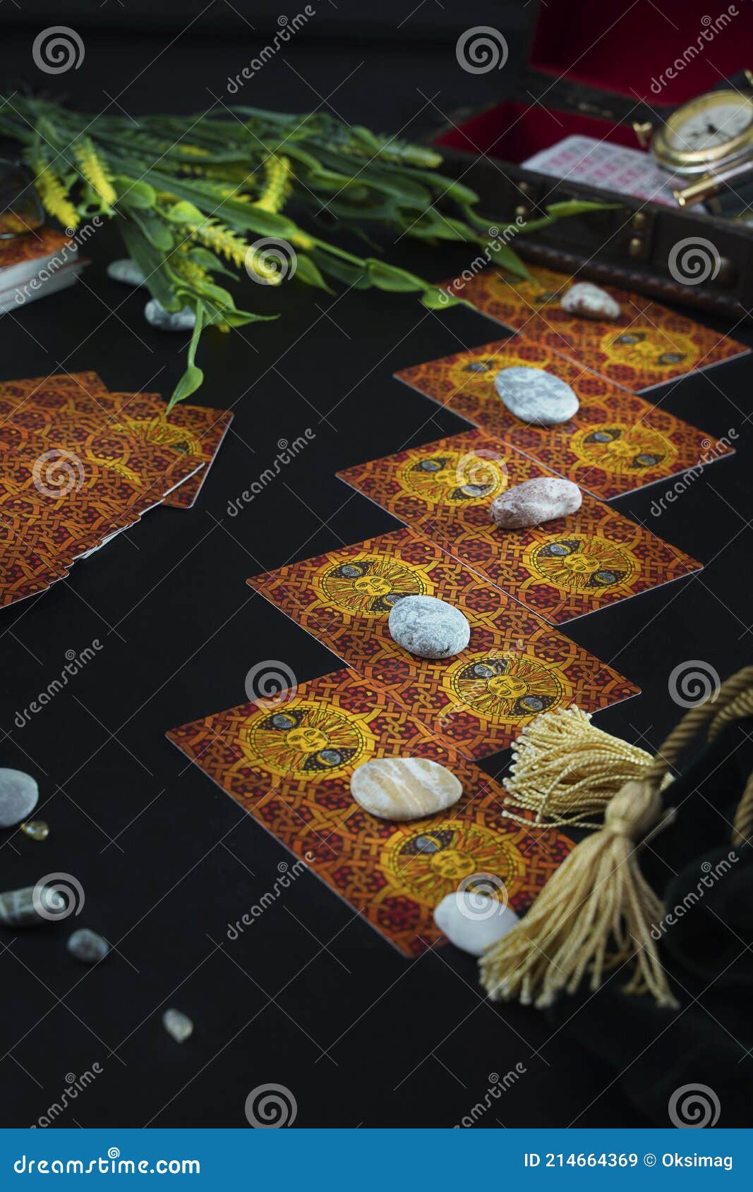 Fortune-telling on Traditional Tarot Cards on the Table Stock Image ...