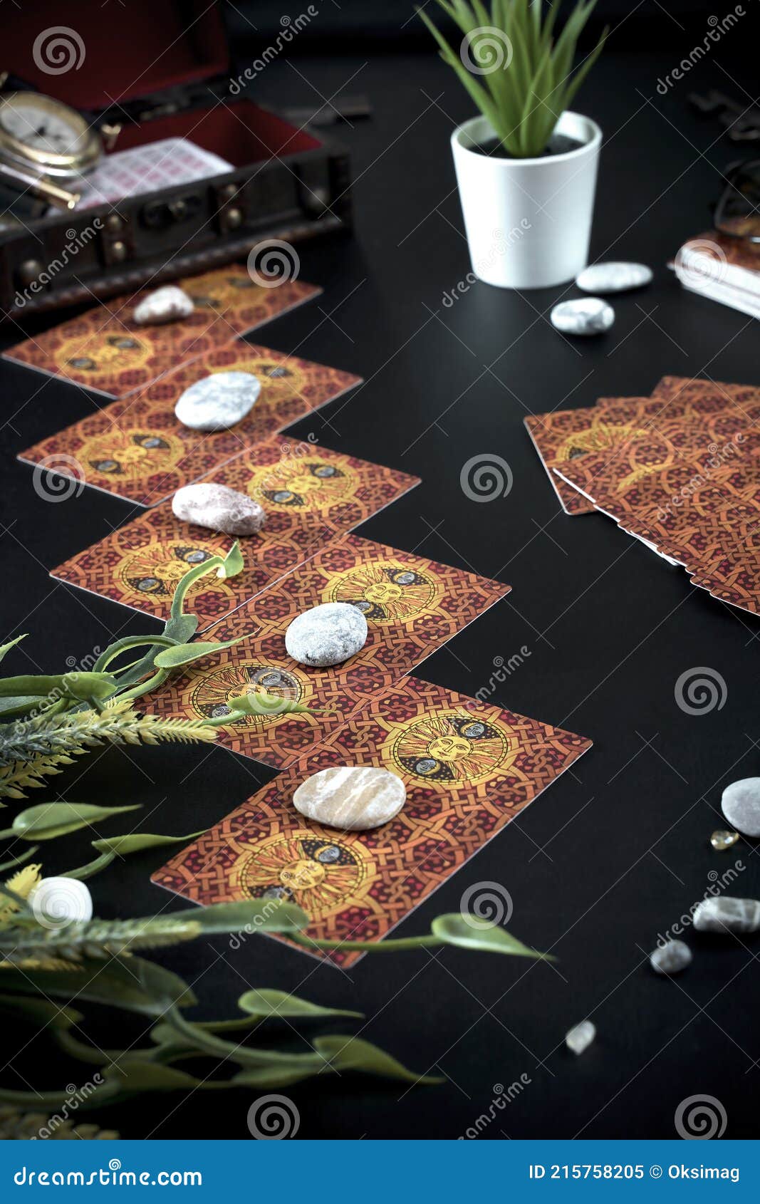 Fortune-telling on Traditional Tarot Cards on the Table. Stock Image ...