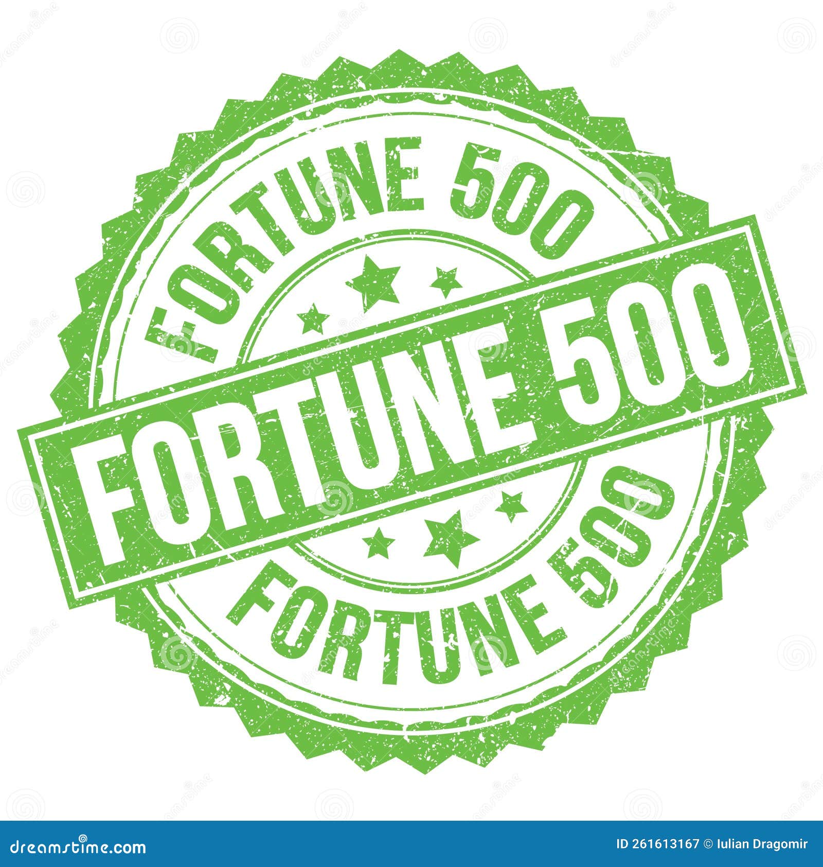 FORTUNE 500 Text on Green Round Stamp Sign Stock Illustration ...